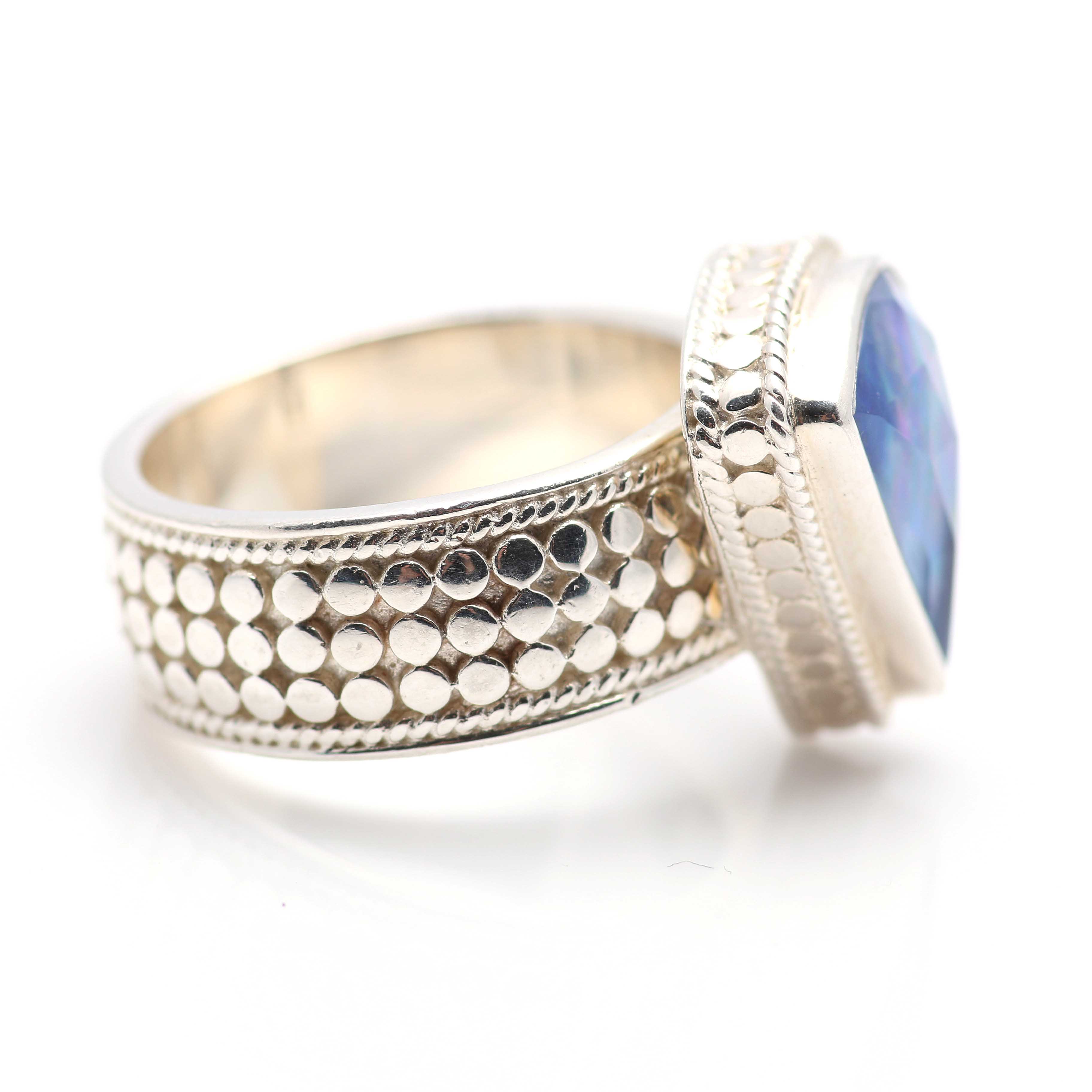 Anna Beck Sterling Silver Rings Including Dyed Shell and Quartz Doublet ...