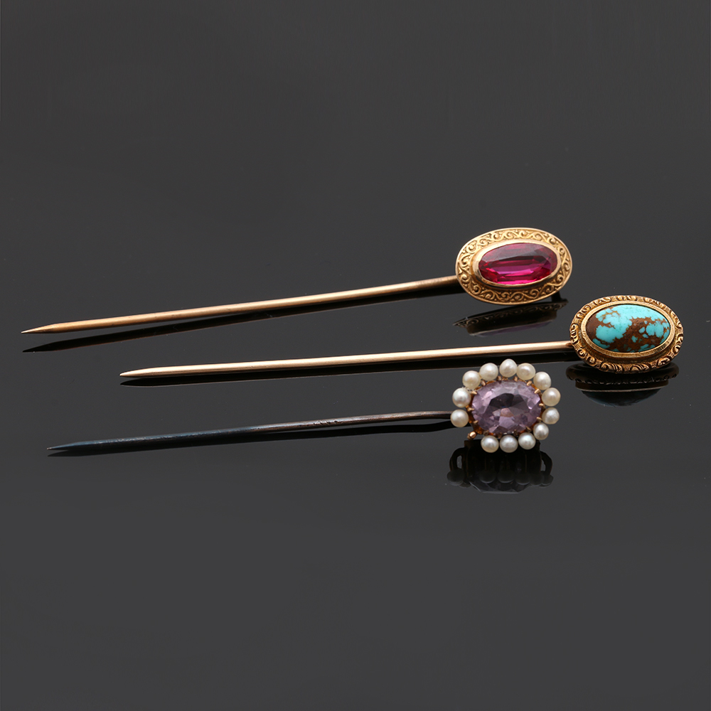 9K, 10K and 14K Yellow Gold Gemstone Stick Pins | EBTH