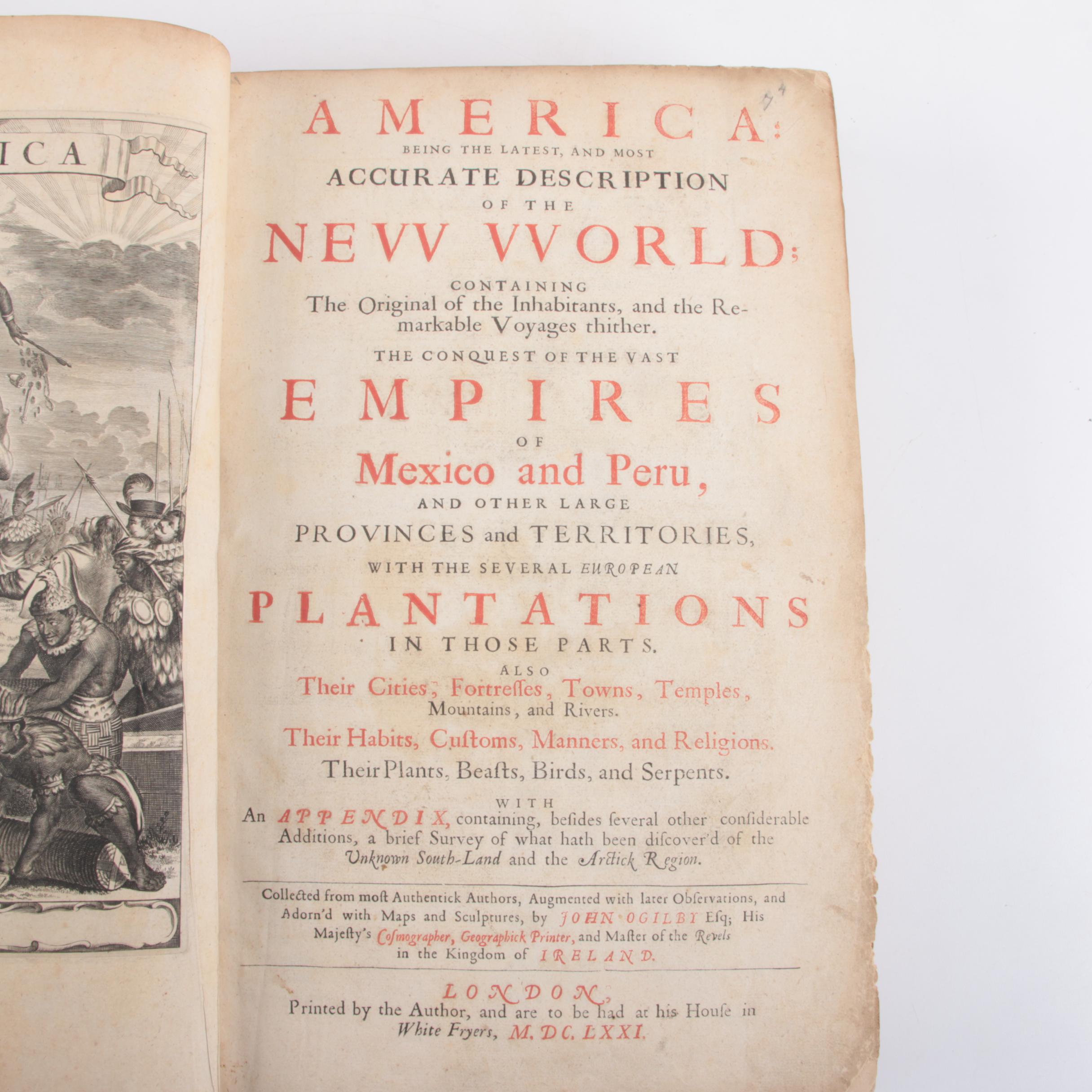 1671 "America" Book with Illustrated Maps by John Ogilby | EBTH