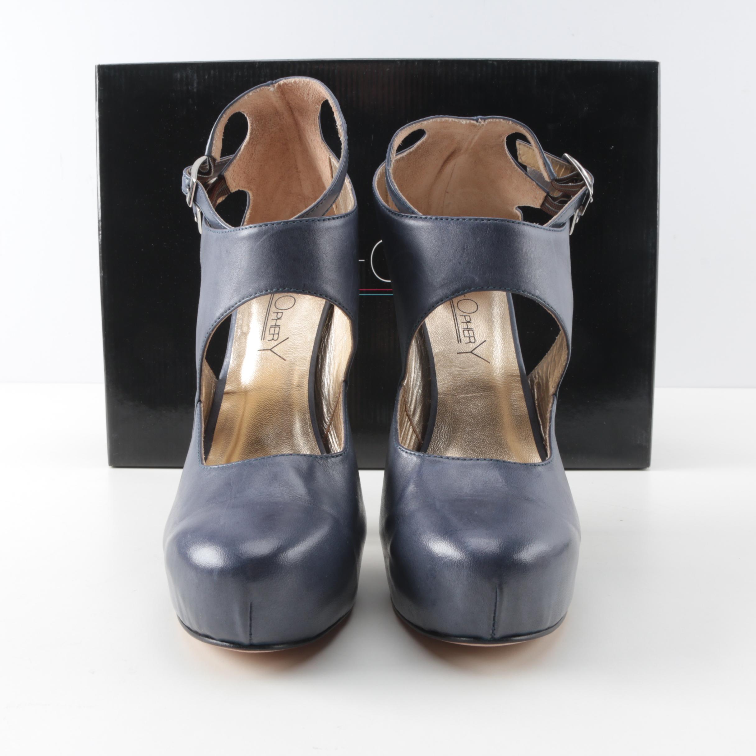 Christopher Coy Dual Heeled Stilettos in Aqua Leather | EBTH