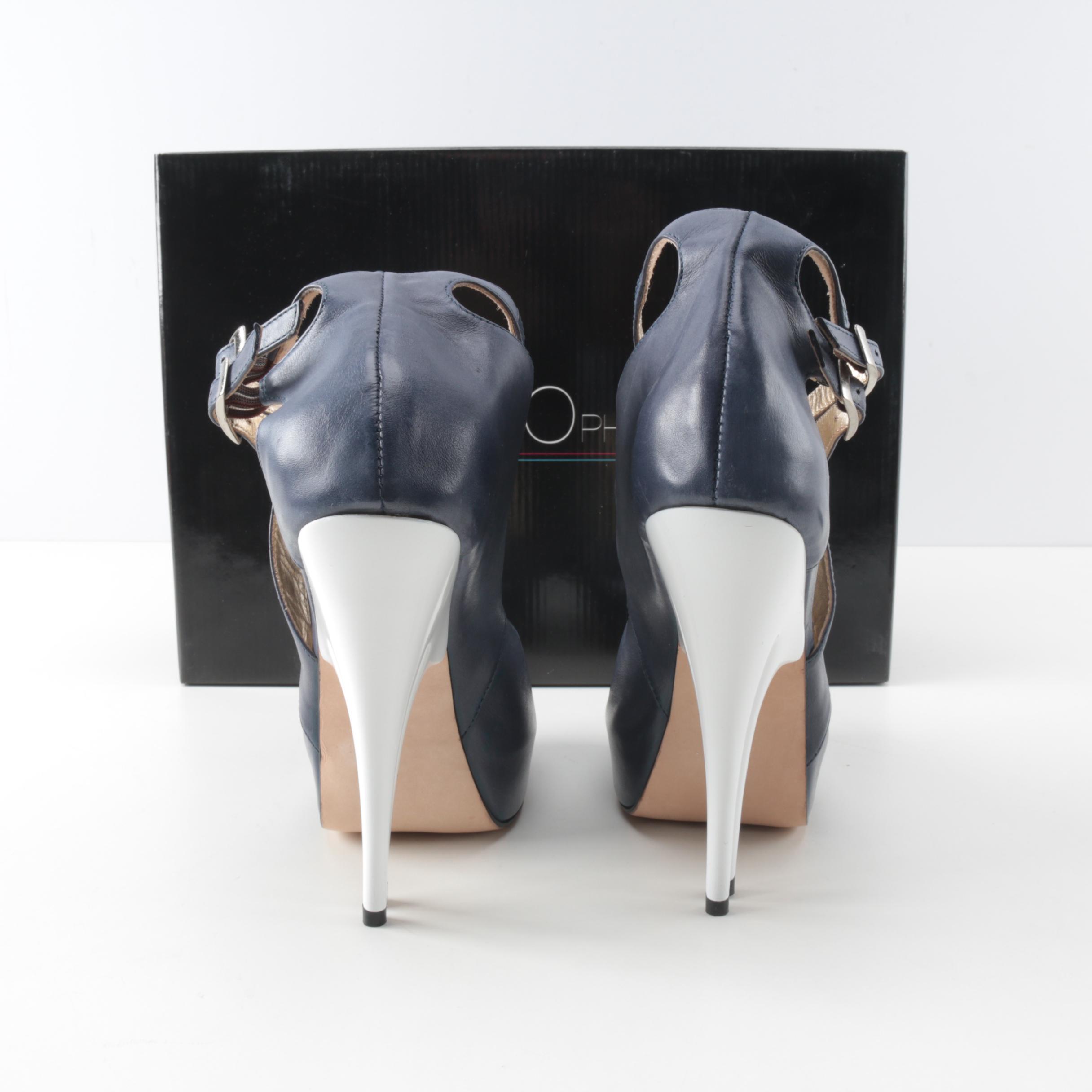 Christopher Coy Dual Heeled Stilettos in Aqua Leather | EBTH