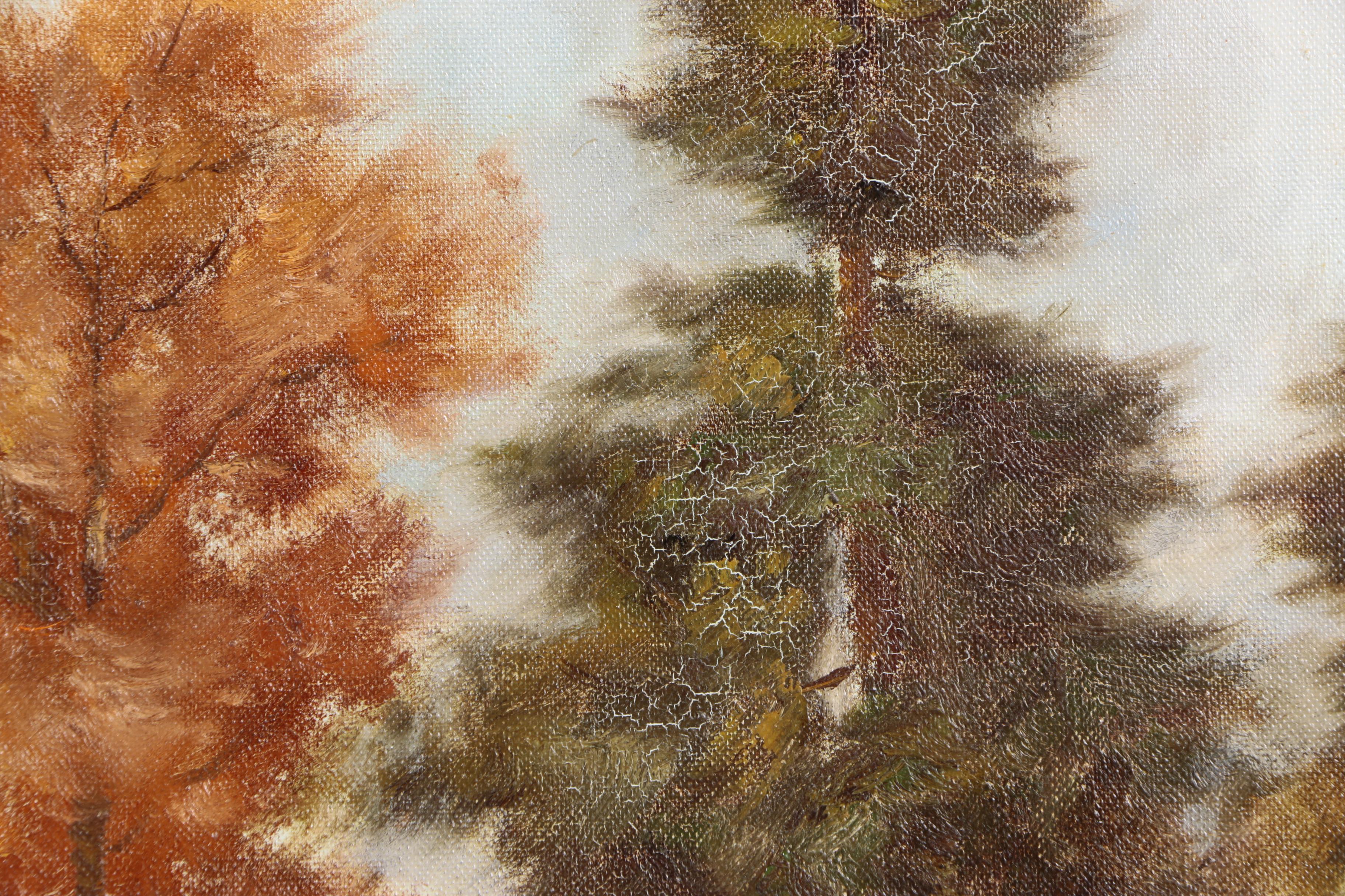 Hans Runge Oil Painting on Canvas of German Village in Autumn | EBTH