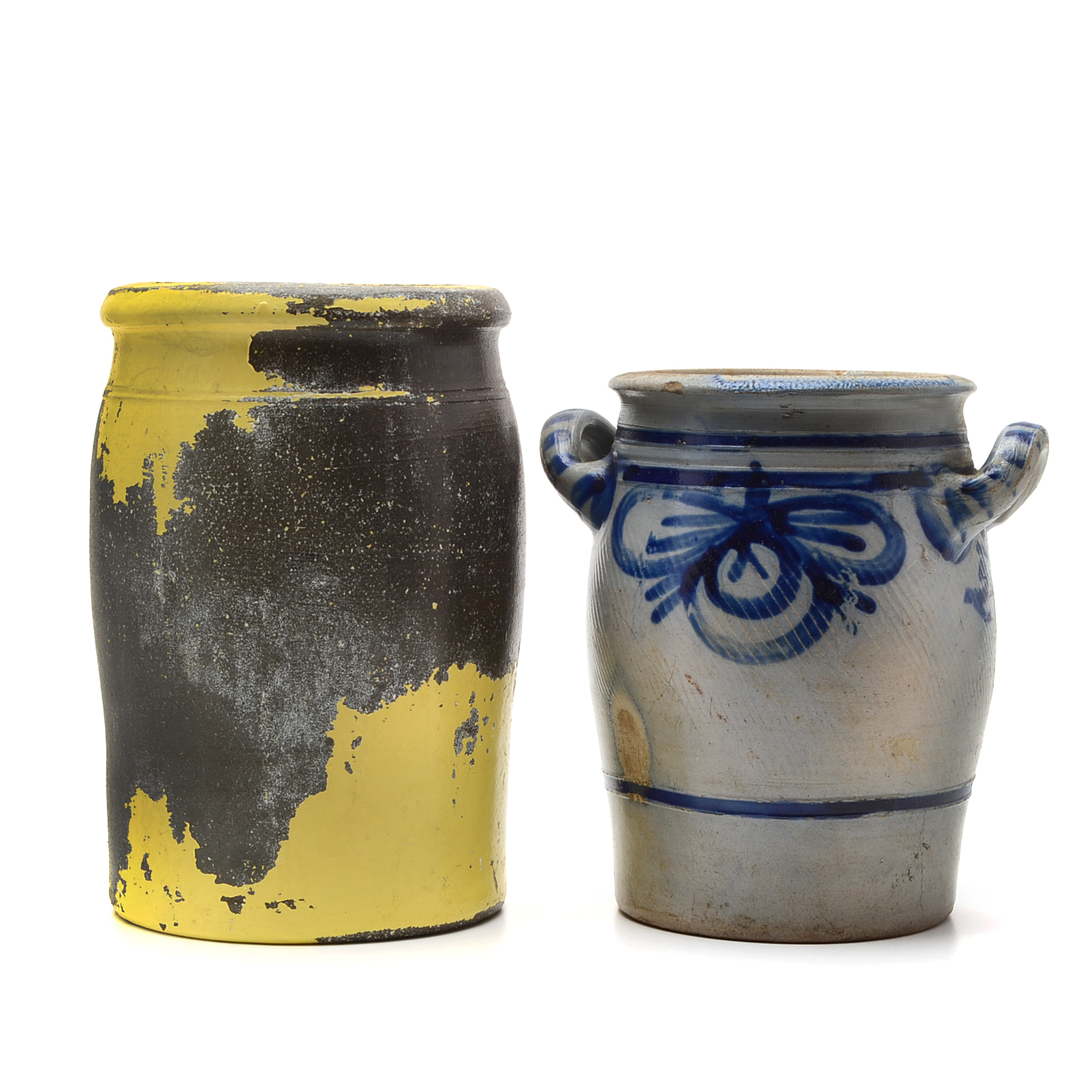 Antique Salt-Glazed Stoneware Crocks, Including a German Westerwald ...