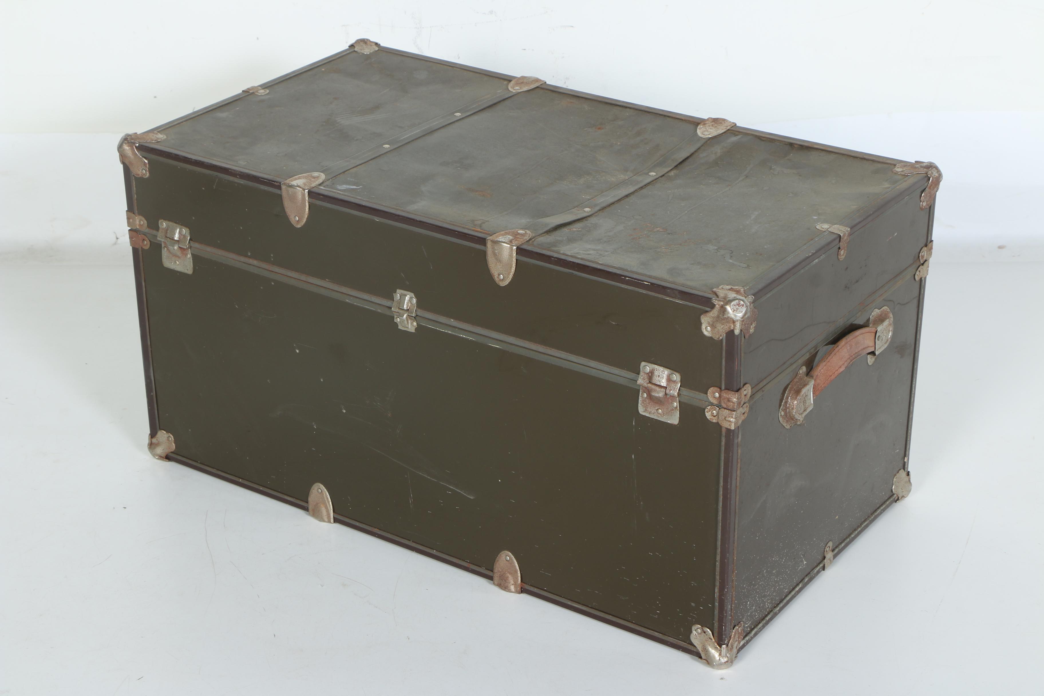 Vintage Metal Foot Locker | EBTH