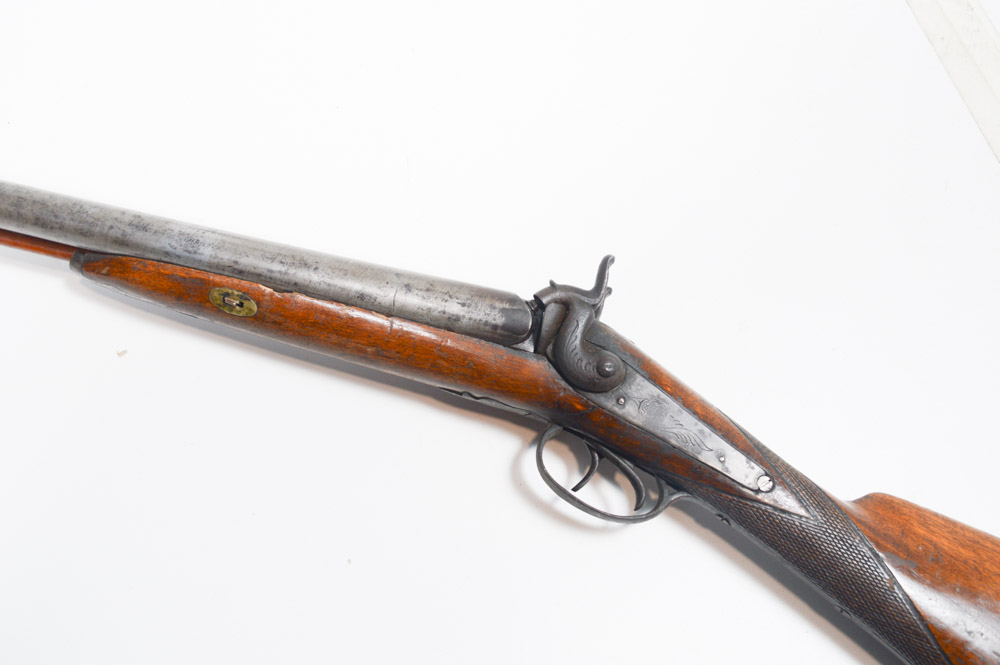 Antique Side-by-Side Muzzle Load Double-Barrel Shotgun | EBTH