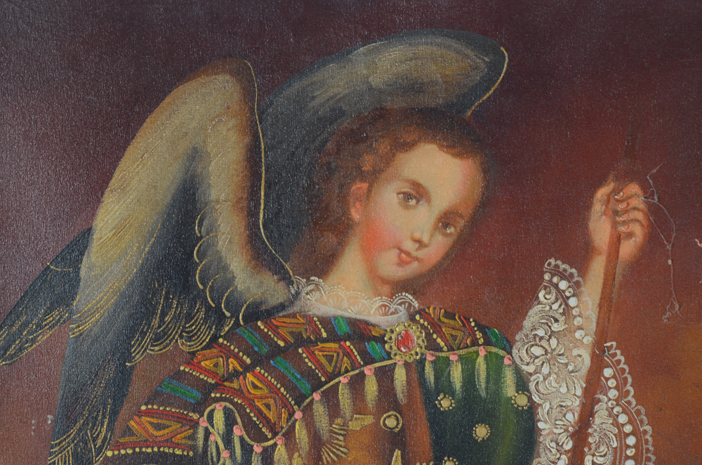 Oil on Canvas Retablo of Saint Rafael | EBTH