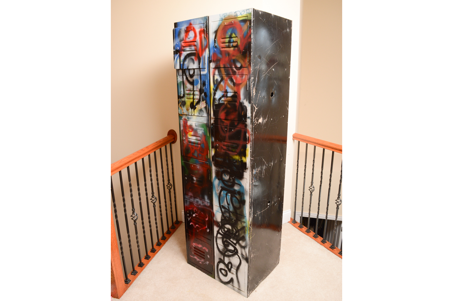 Metal Locker with Graffiti | EBTH