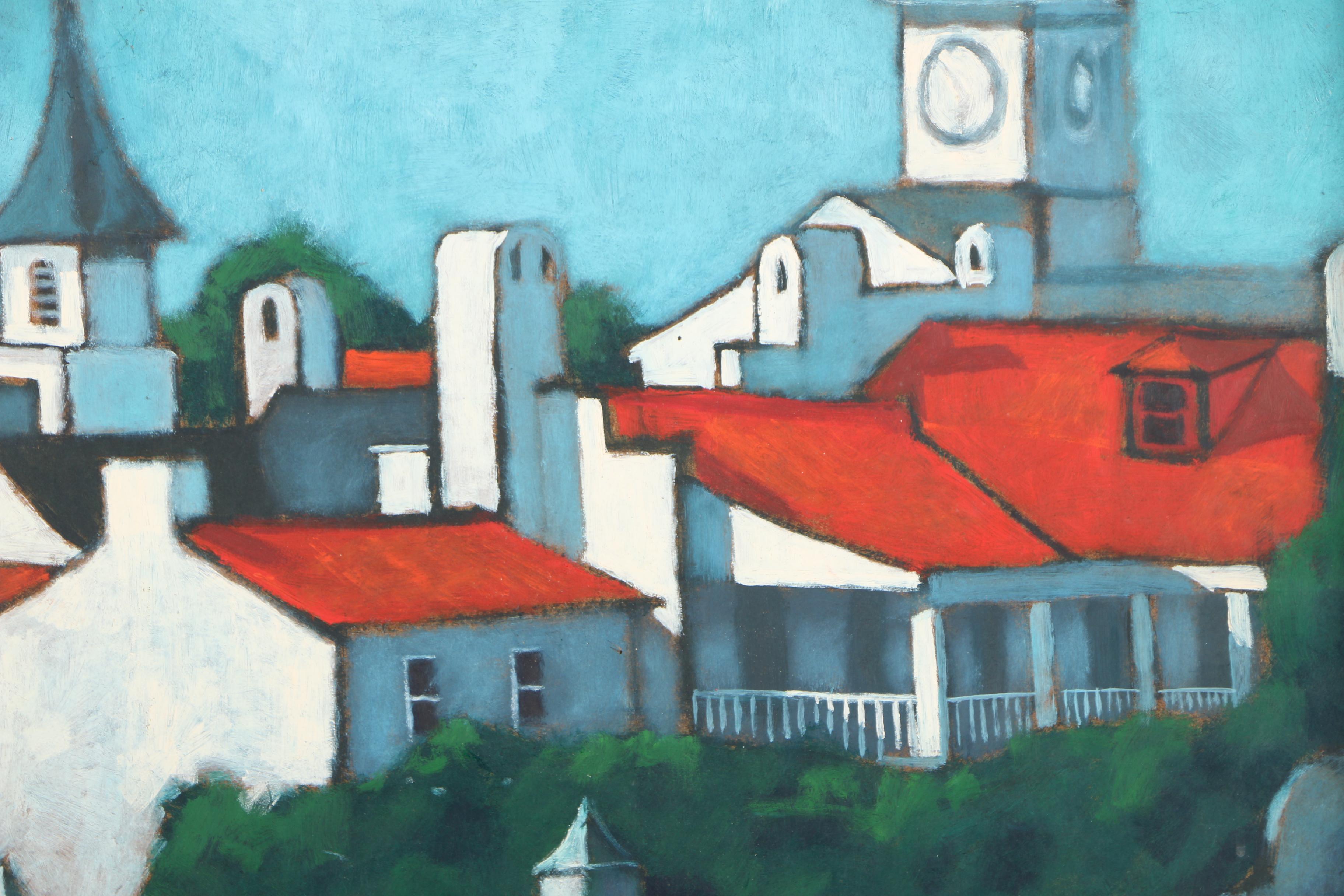 Vernon Rader Oil on Board Townscape Painting | EBTH