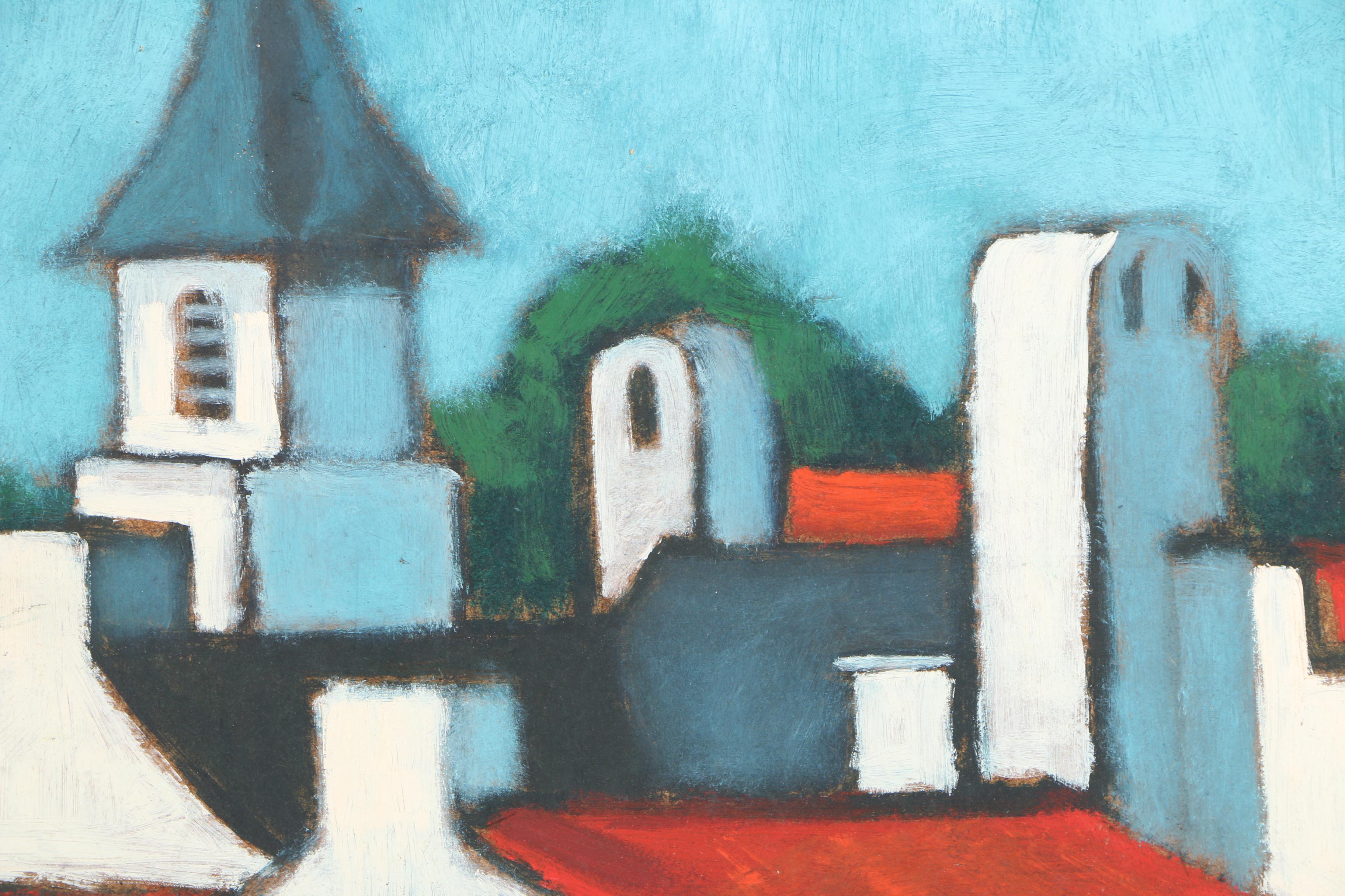 Vernon Rader Oil on Board Townscape Painting | EBTH