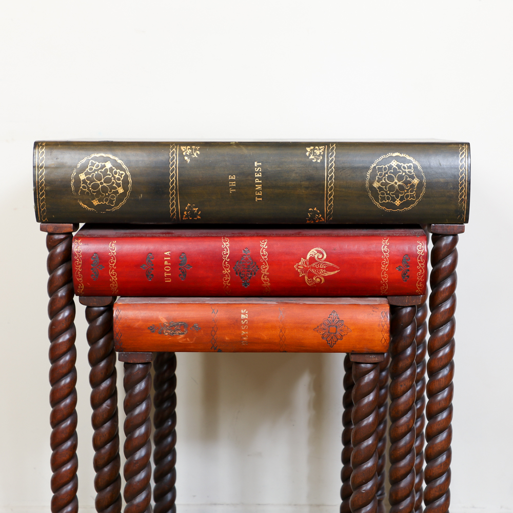 Vintage Book Motif Nesting Tables | EBTH