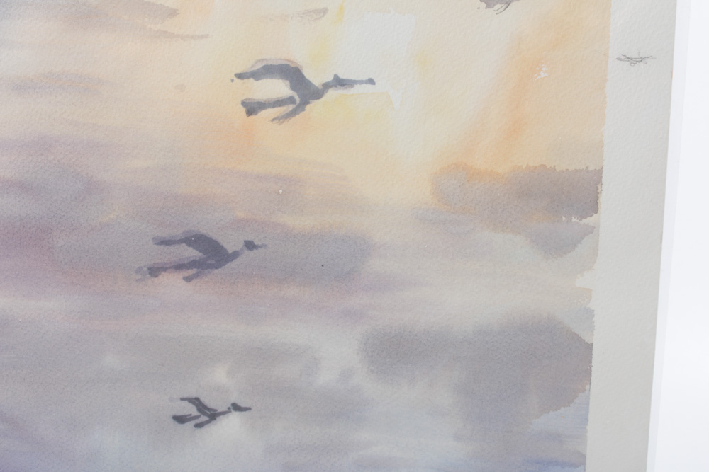 David L. Smith Watercolor "Distant Rain Clouds" | EBTH