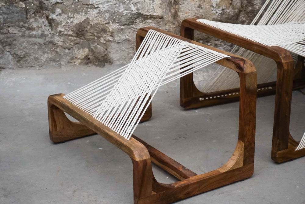 Danish Modern String Chair and Ottoman | EBTH