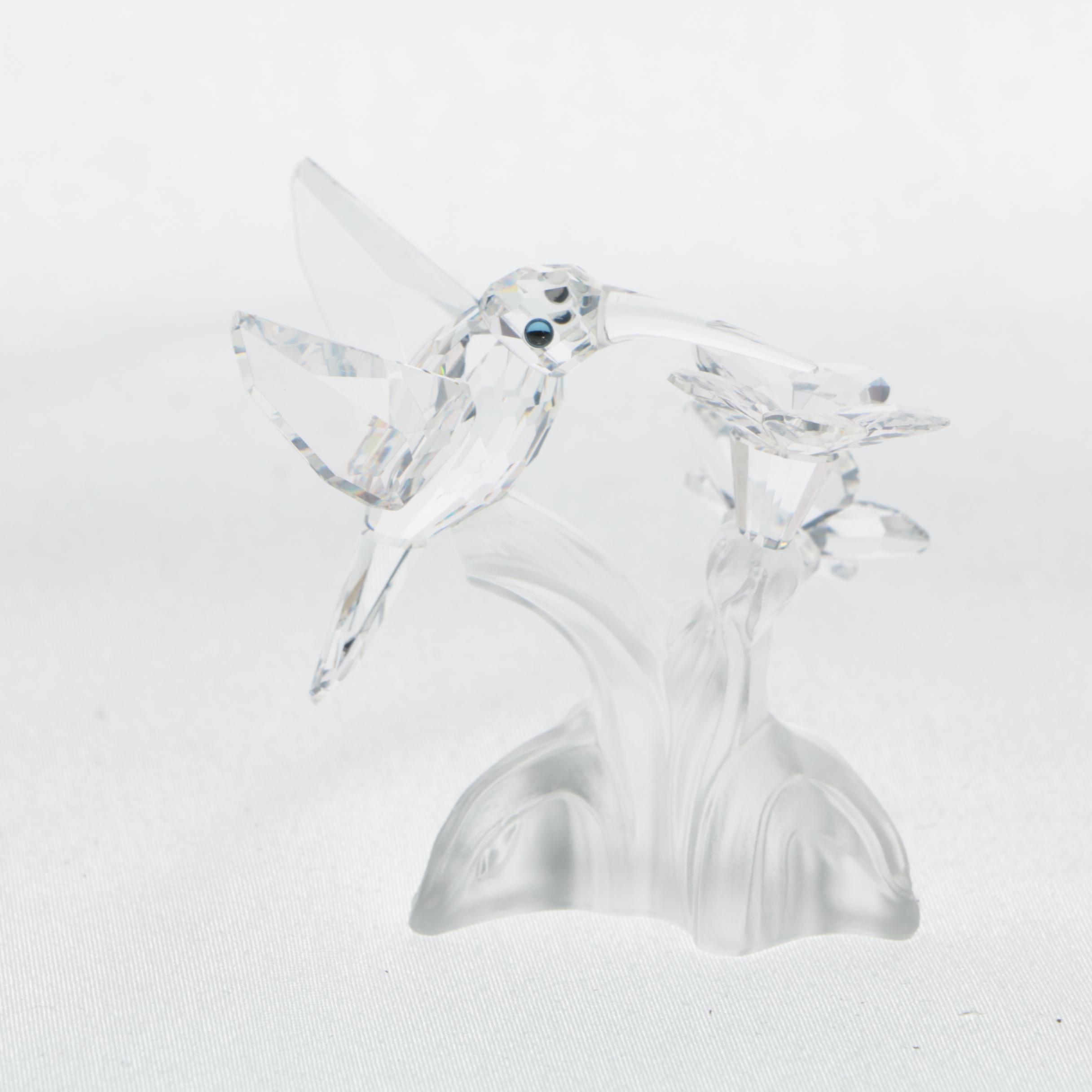 Swarovski "Silver Crystal" Hummingbird Crystal Figurine | EBTH