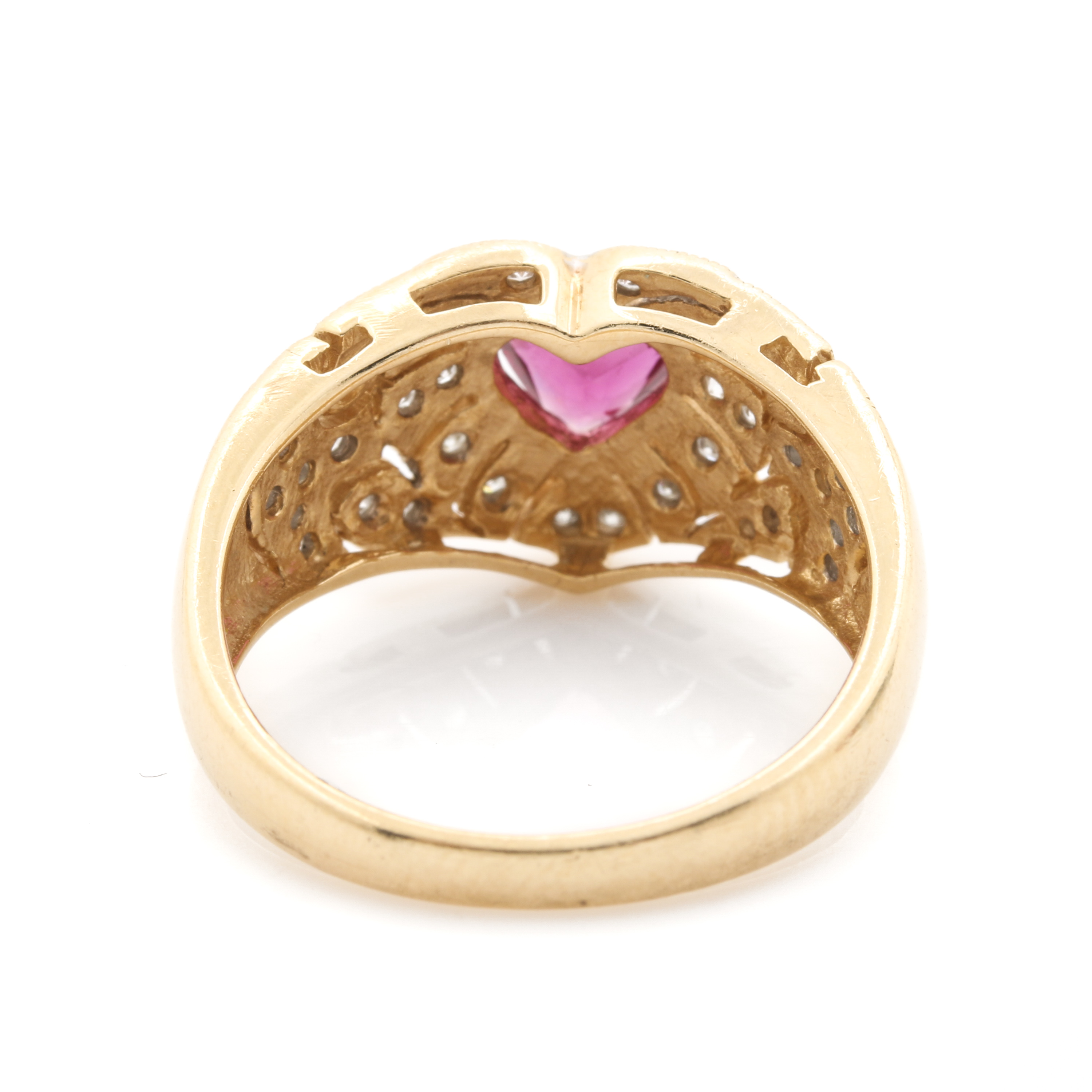 John C. Rinker 14K Yellow Gold Pink Tourmaline Diamond Ring | EBTH