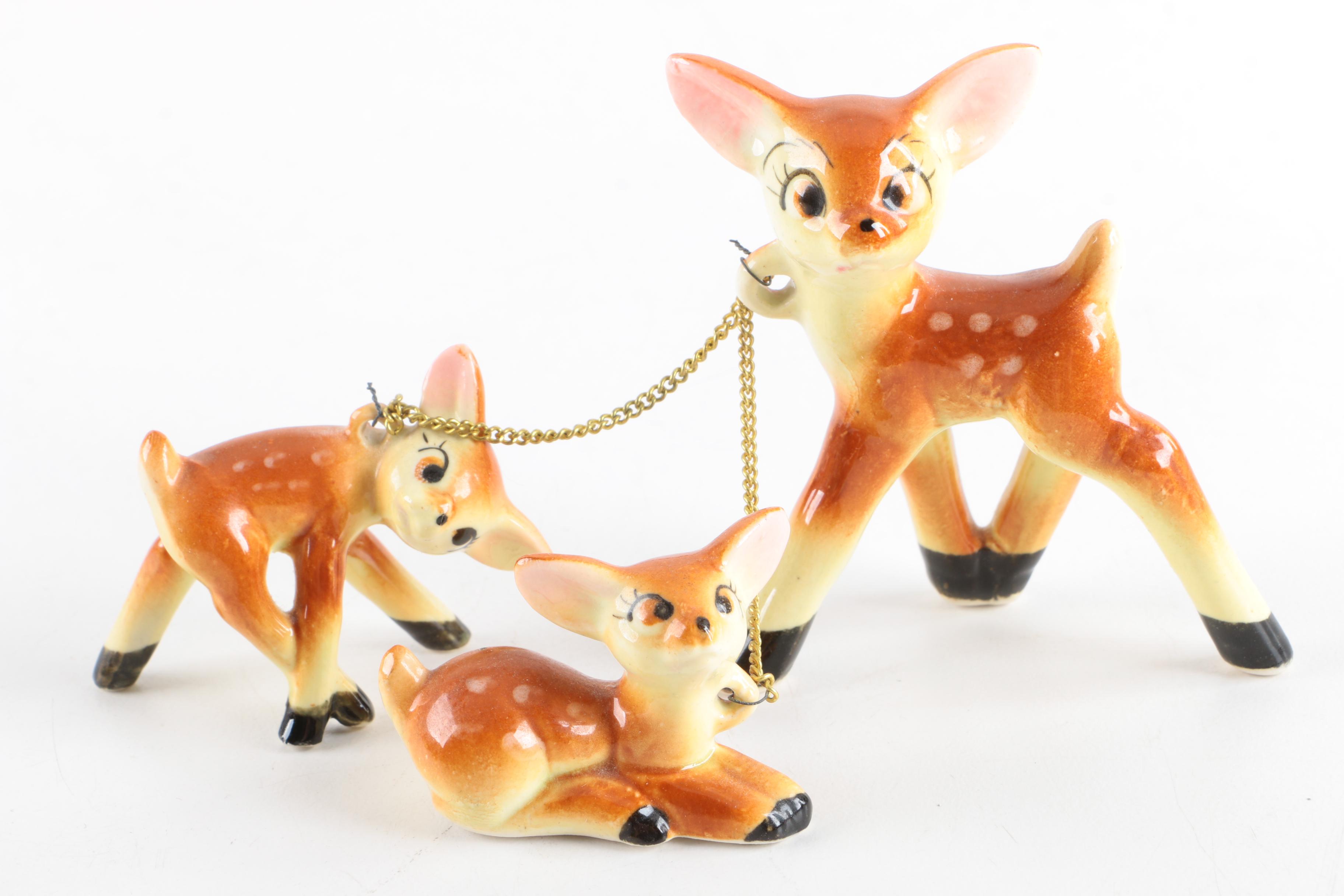 Vintage Porcelain Animal Figurines with Babies from Japan | EBTH