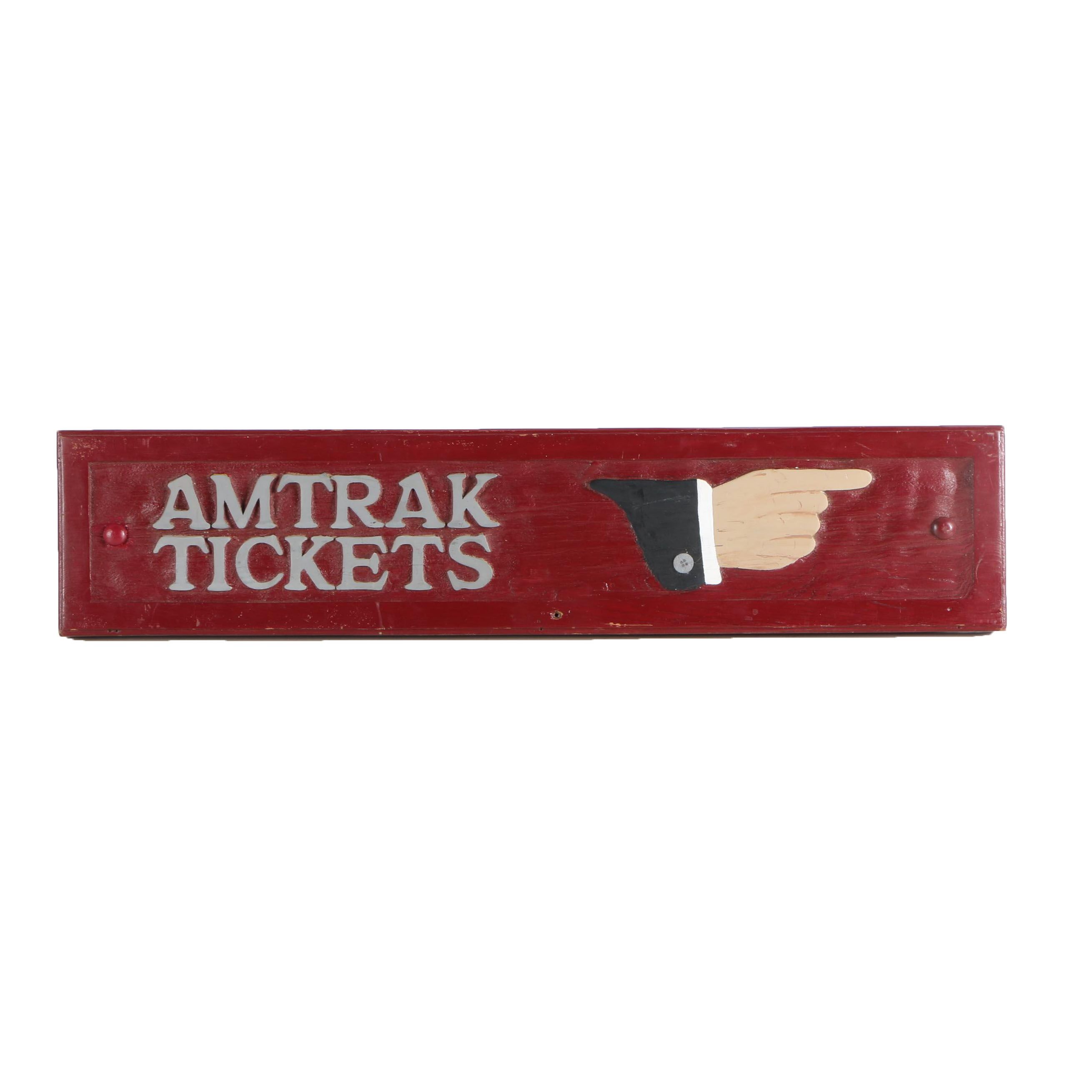 Wooden Amtrak Sign | EBTH
