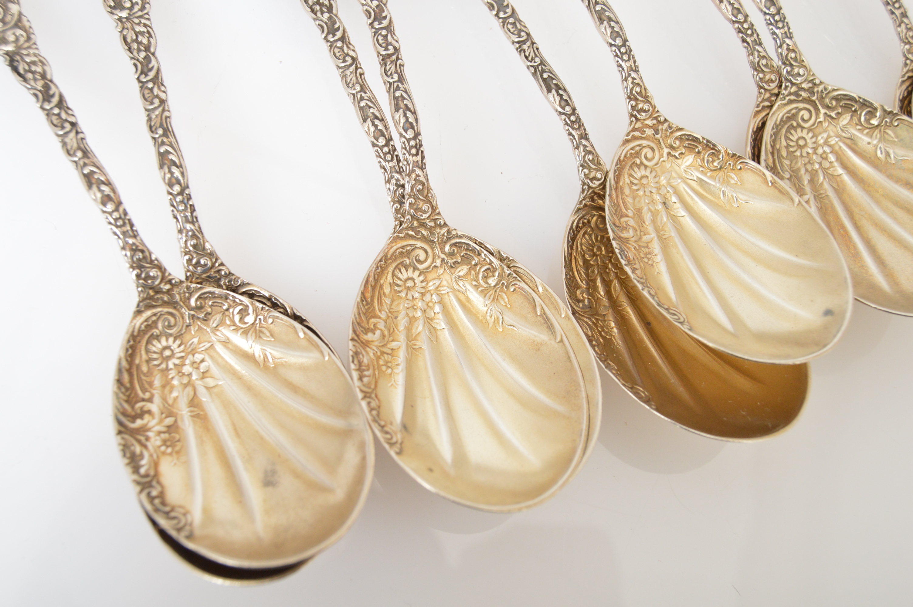 Set of Antique Wallace "Louvre" Sterling Silver Ice Cream Spoons | EBTH