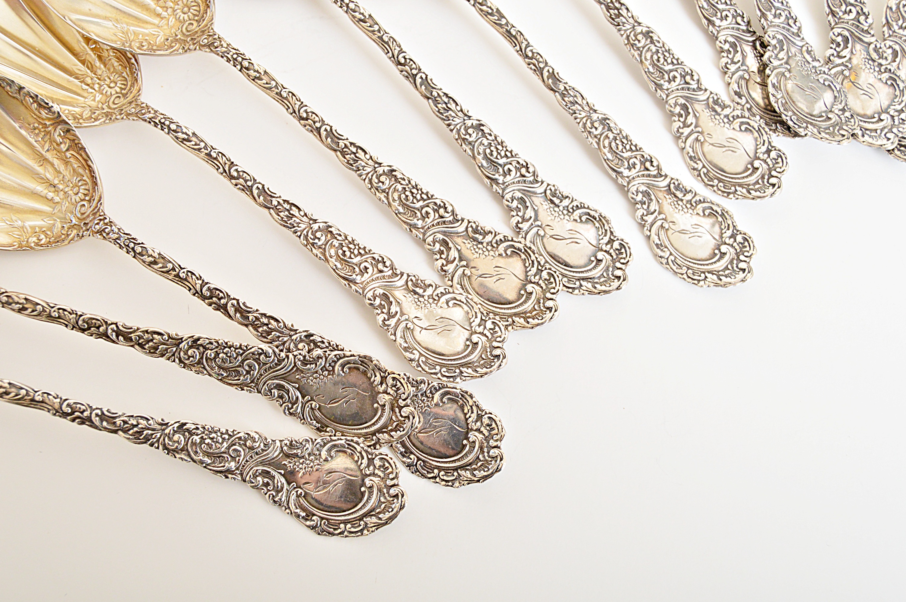 Set of Antique Wallace "Louvre" Sterling Silver Ice Cream Spoons | EBTH