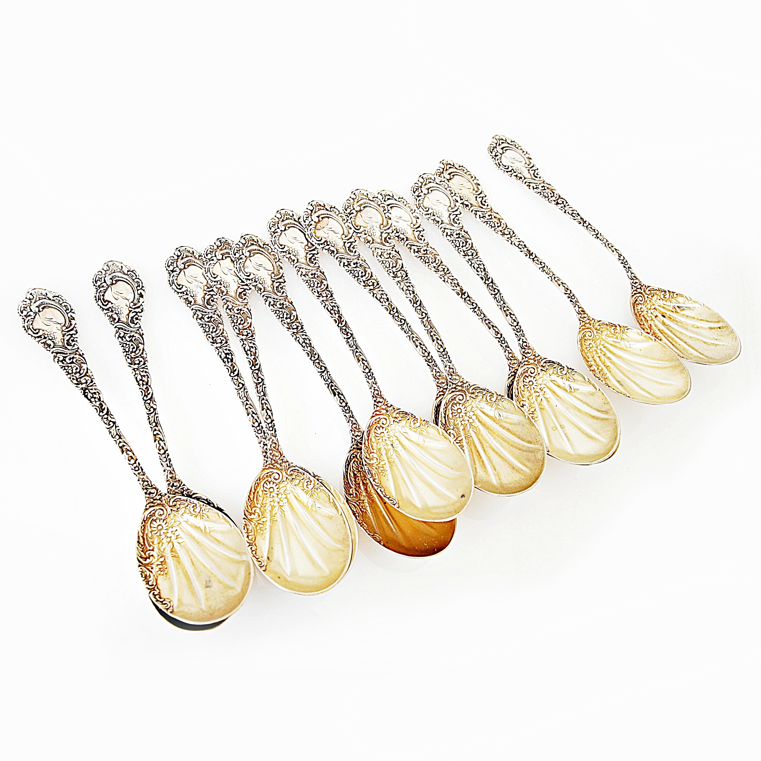 Set of Antique Wallace "Louvre" Sterling Silver Ice Cream Spoons | EBTH