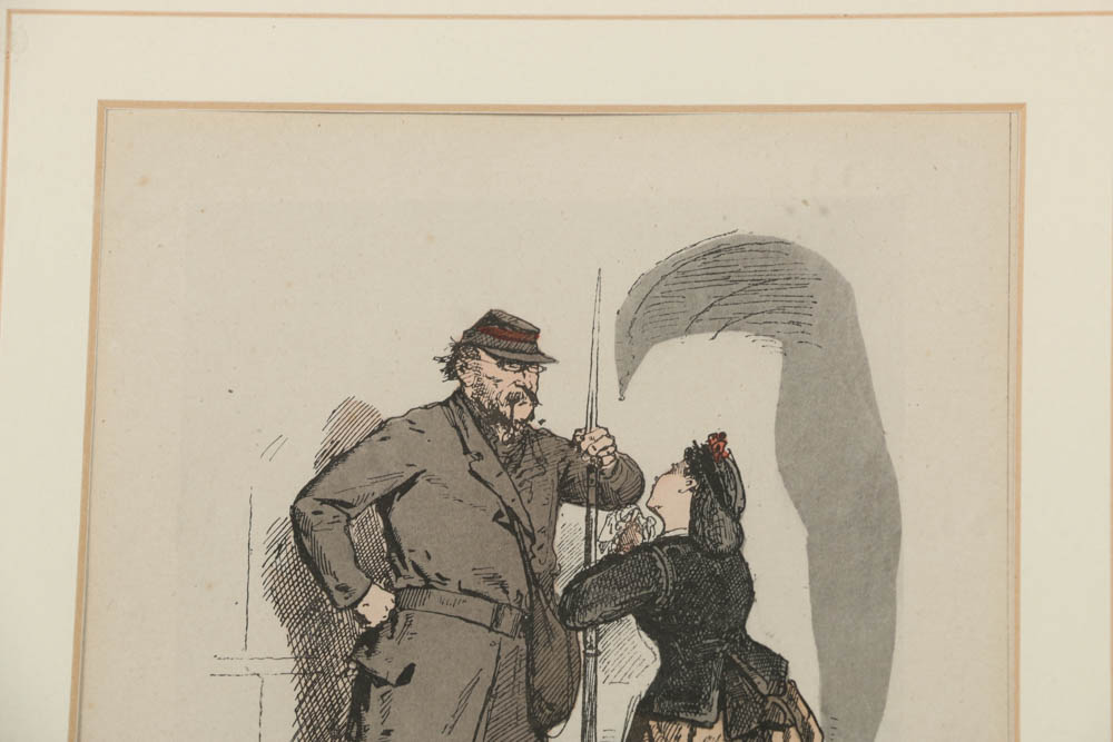 Pair of after Bertall Woodblock Prints from "Types de la Commune" | EBTH