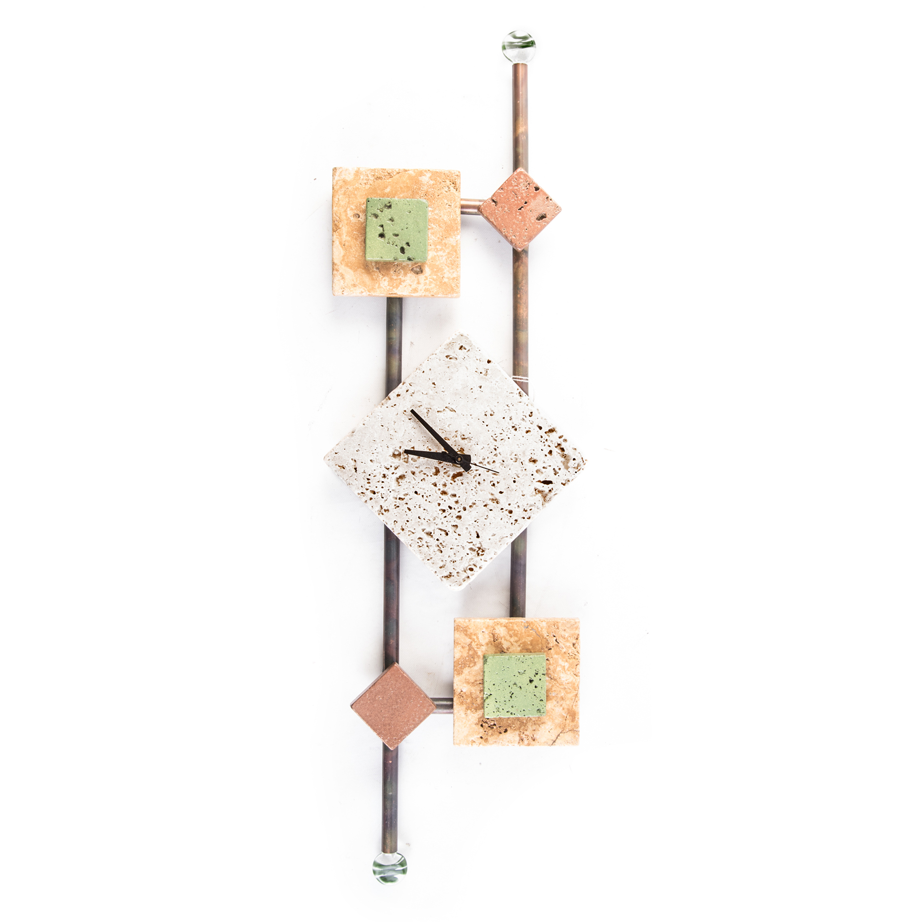 Modern Tile and Copper Sculptural Wall Clock | EBTH