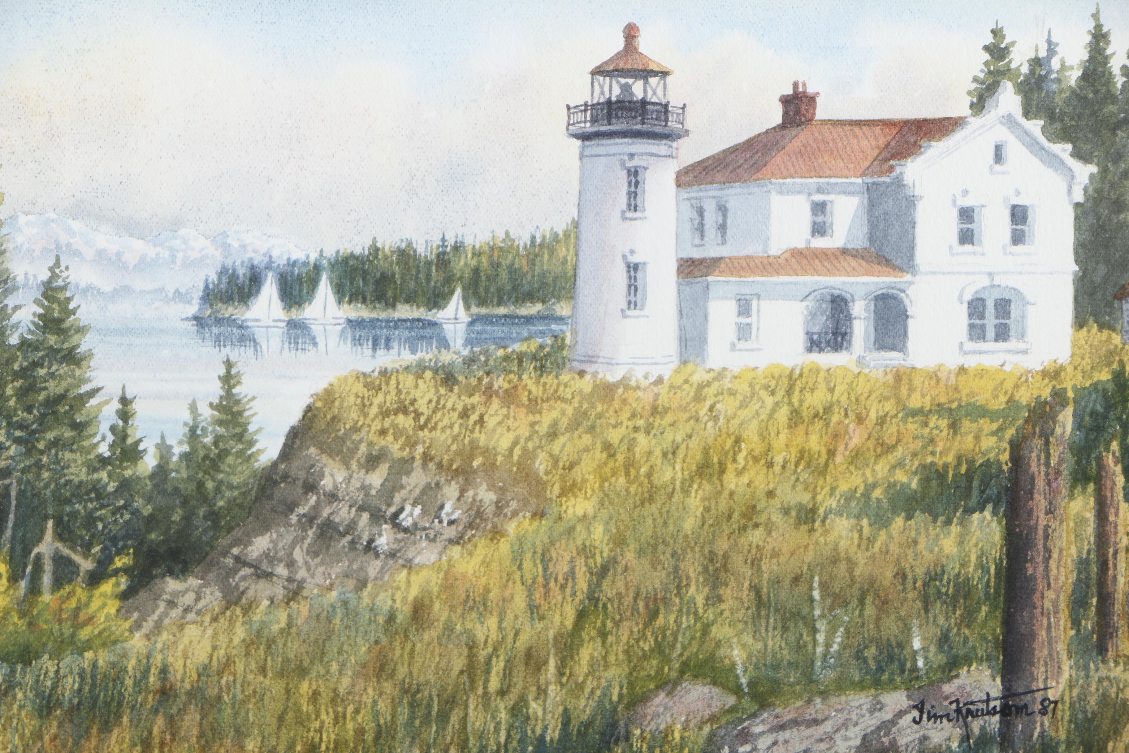 1987 Jim Knutson Watercolor Painting | EBTH