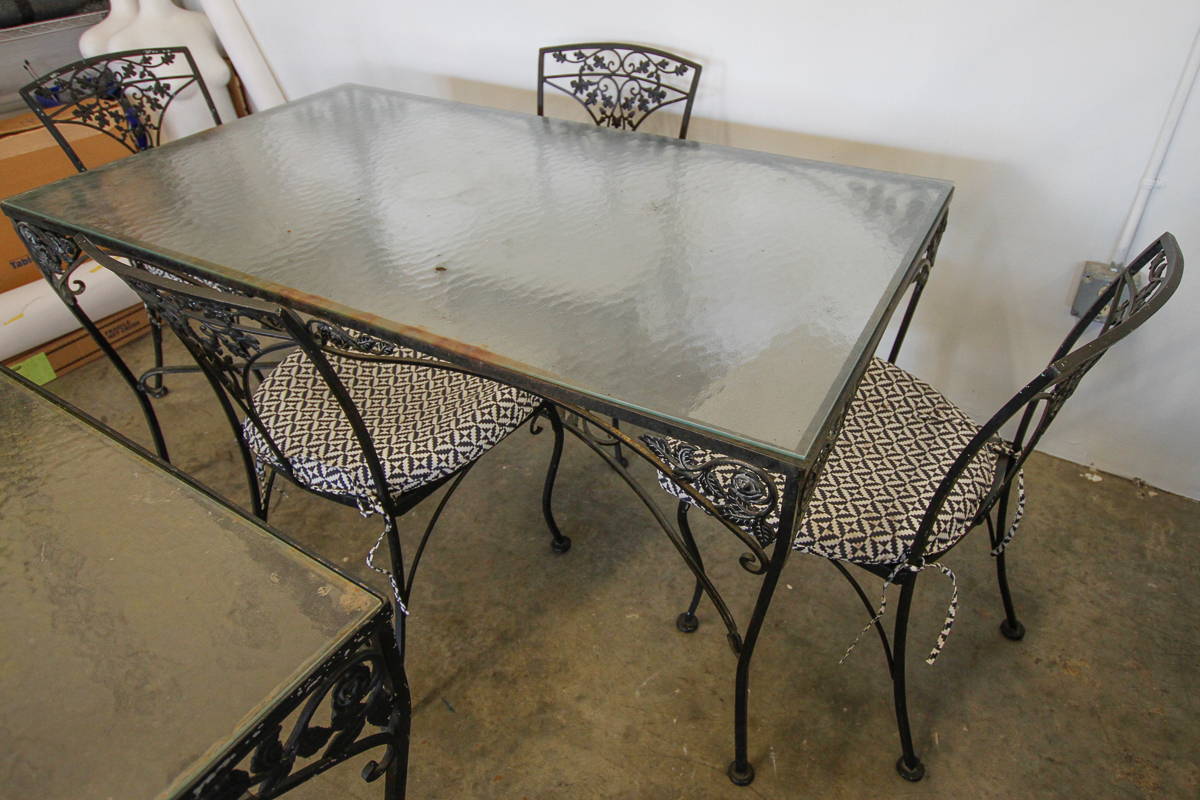 Glass Top Patio Tables with Chairs | EBTH