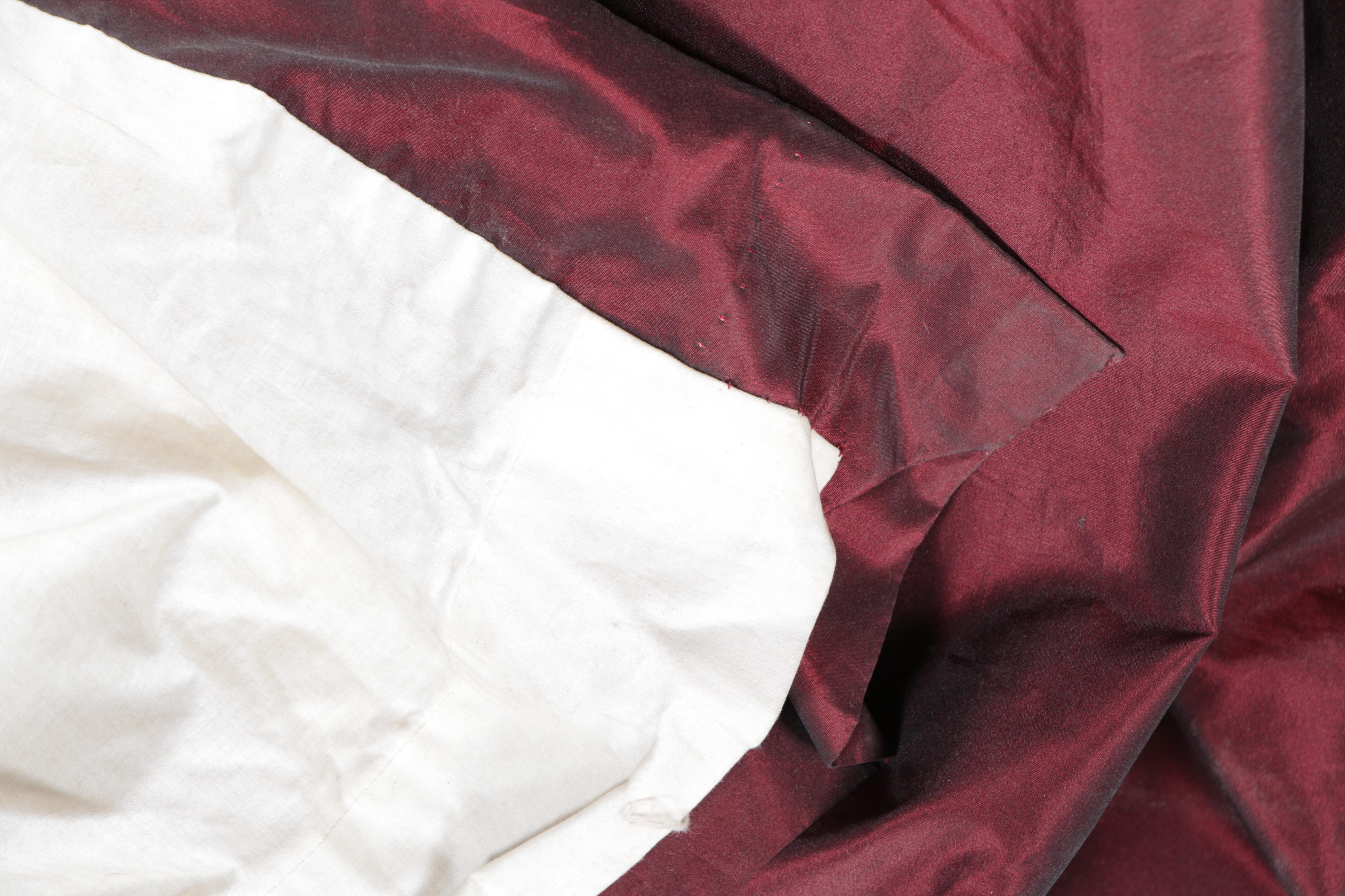 Pair of Full Length Maroon Curtain Panels | EBTH