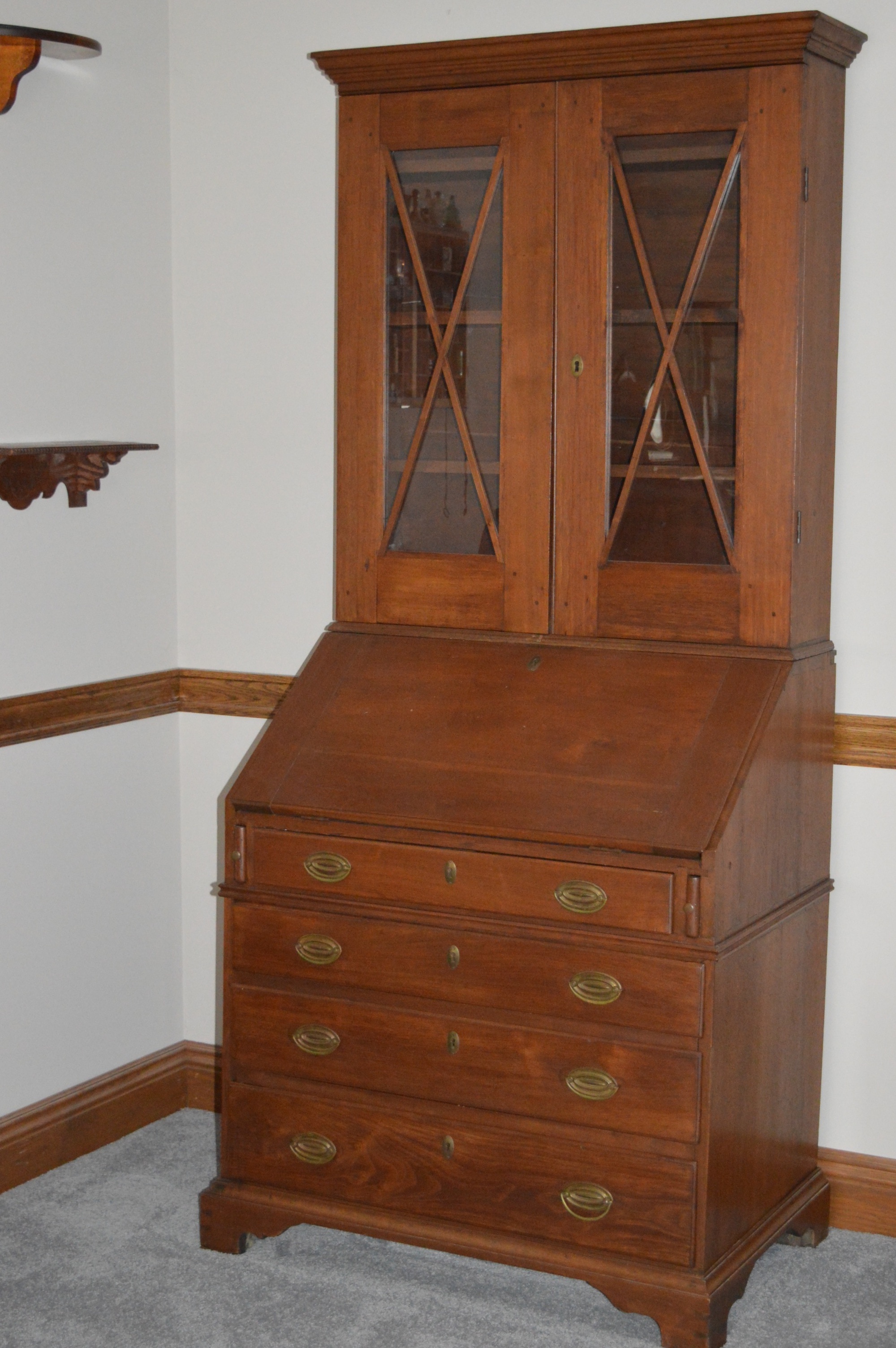 Antique Federal Style Walnut Secretary Desk | EBTH