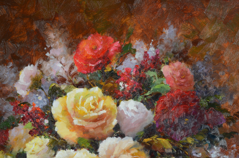 Edwards Oil Painting on Canvas of Floral Still Life | EBTH