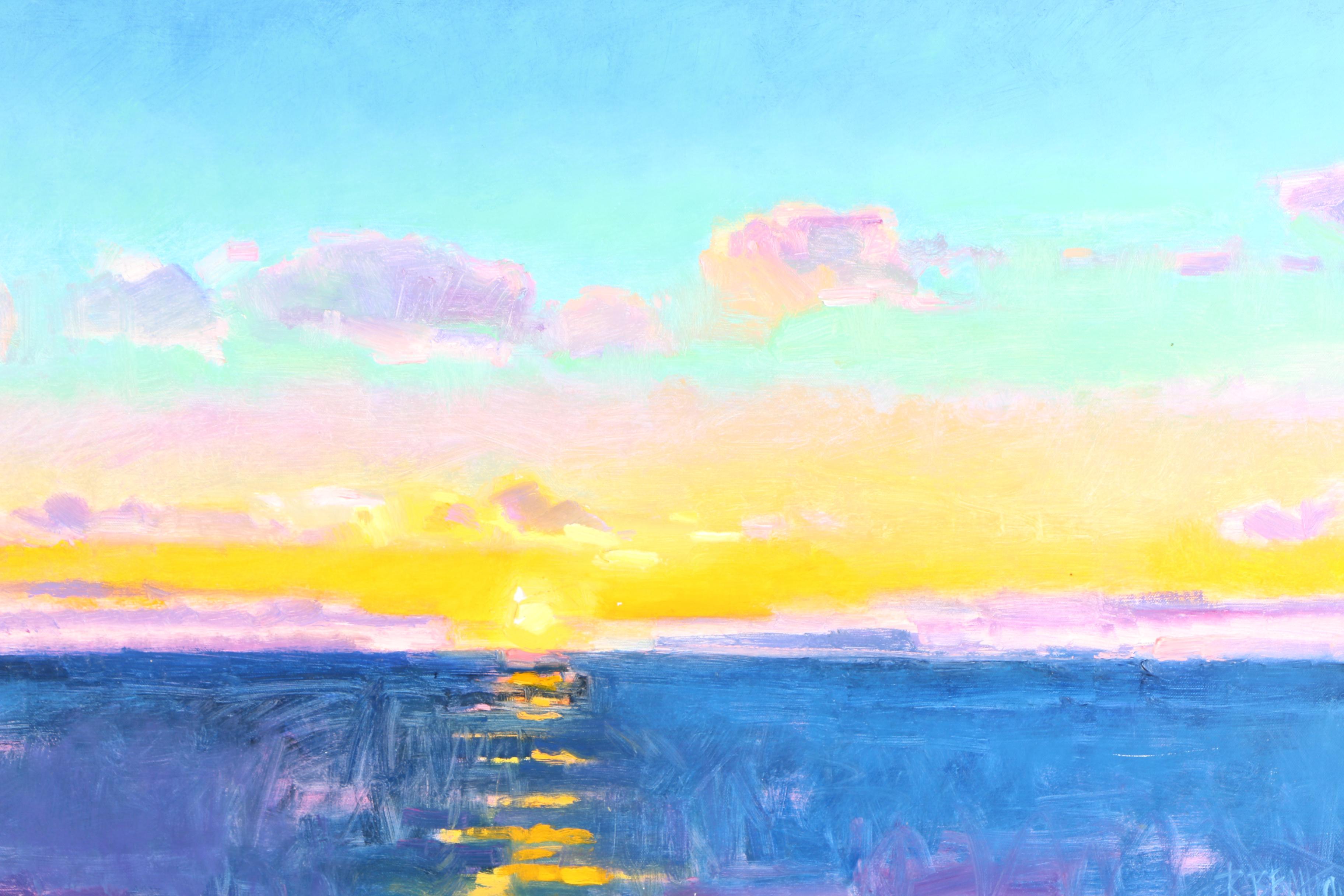 Rodger Bechtold Oil Painting on Canvas "Sun Above Deep Blue" | EBTH