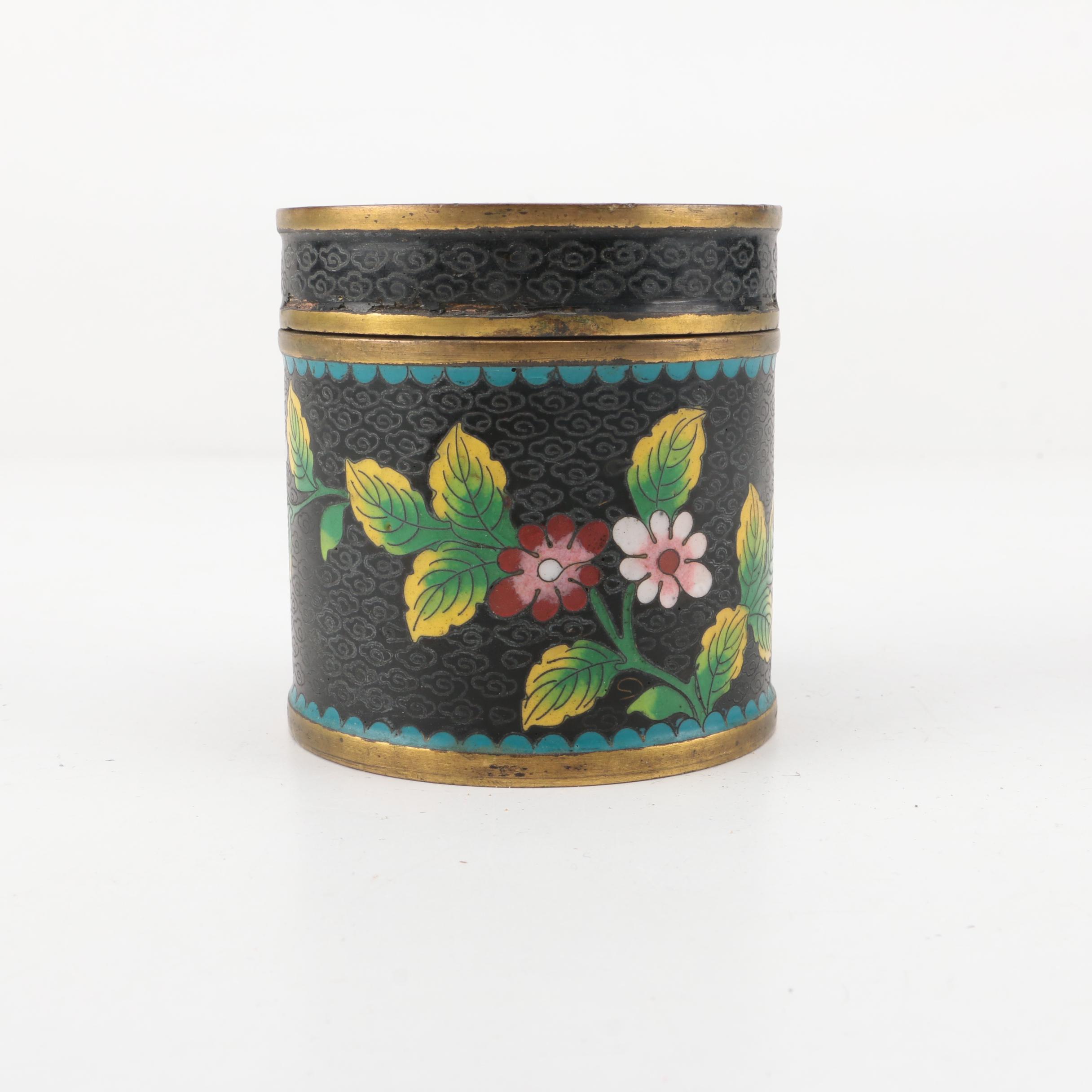 Enameled Brass Trinket Box and Assorted Porcelain Trinket Boxes | EBTH
