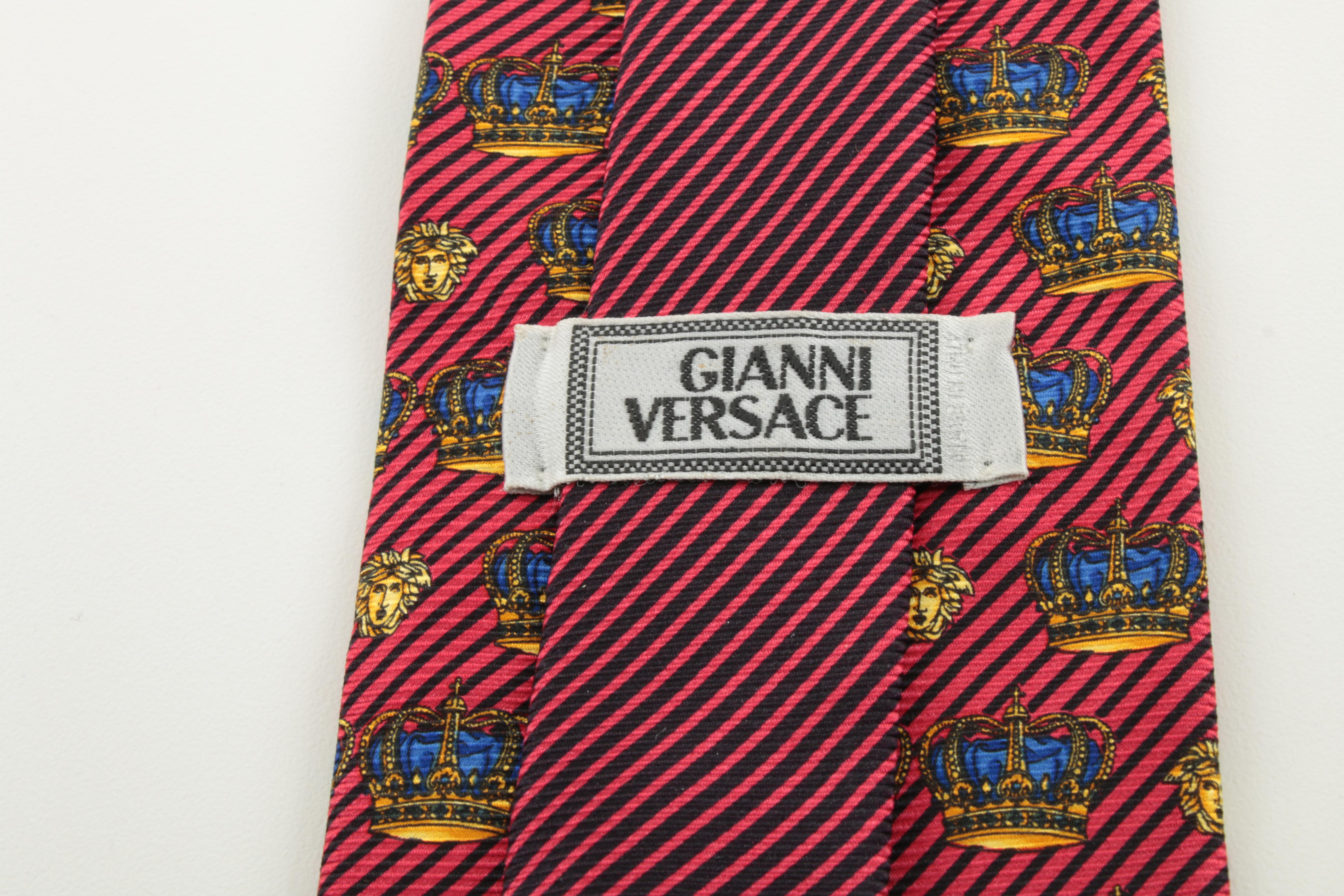 Men's Gianni Versace Crown Silk Necktie | EBTH