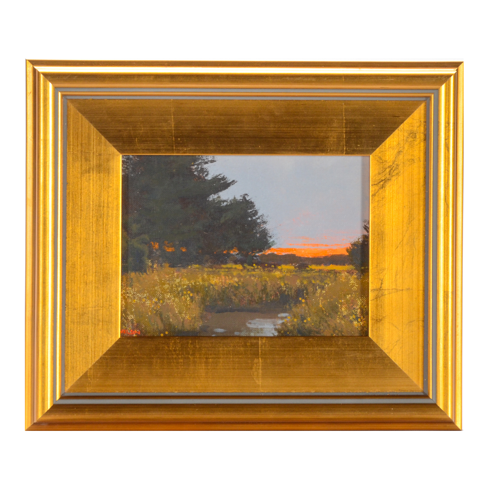 Nelson Original Oil Painting of a Sunset Landscape | EBTH