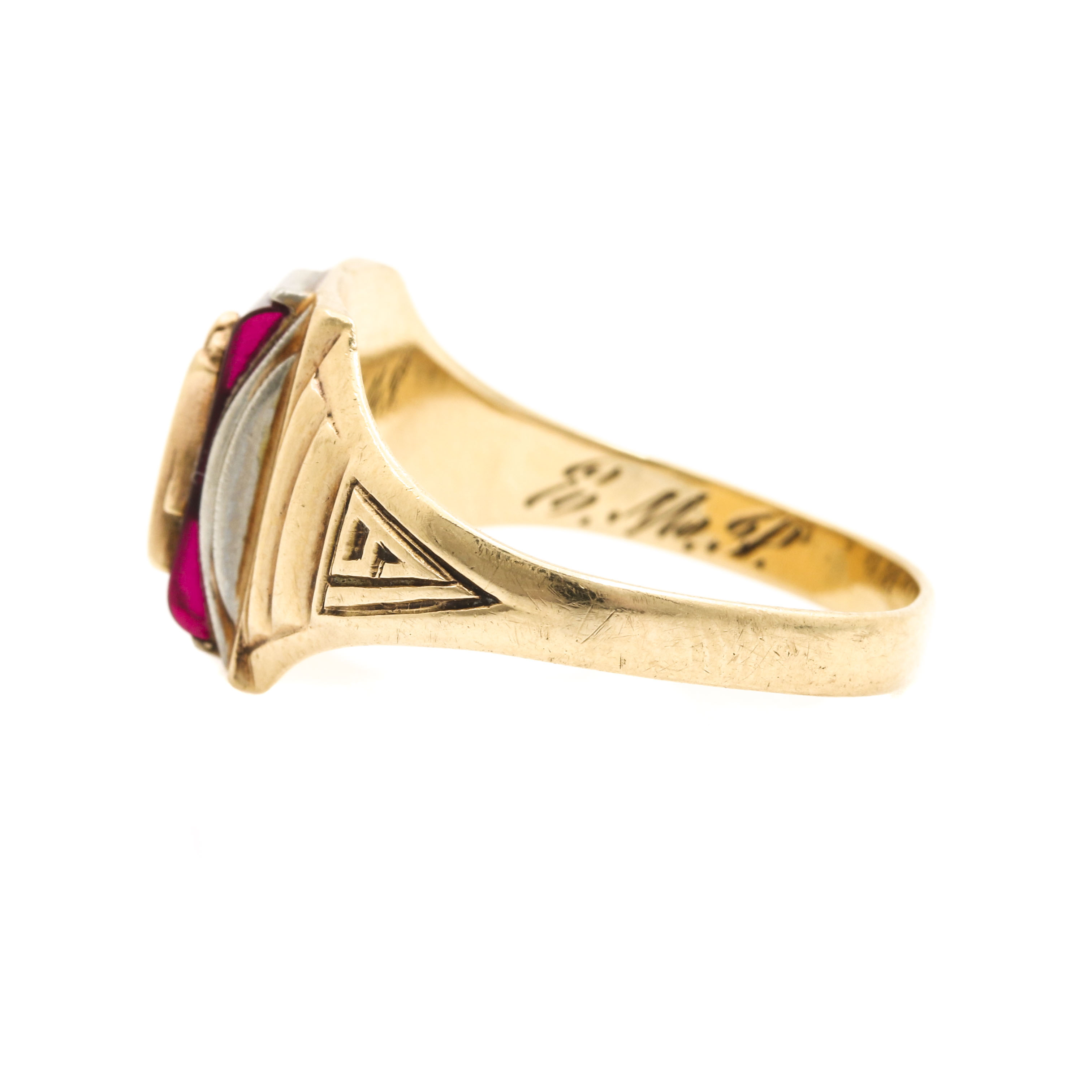 Vintage 10K Yellow Gold Ruby Class Ring | EBTH