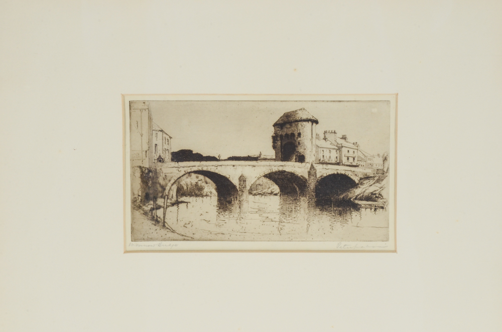 Signed Etching of a Stone Arch Bridge | EBTH
