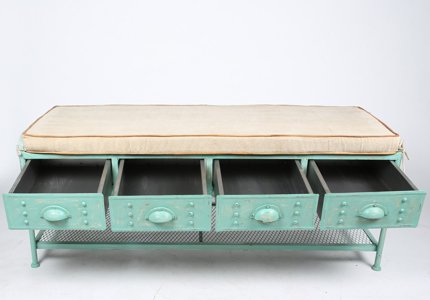 Contemporary "Julianne" Metal Bench from The Barrel Shack | EBTH