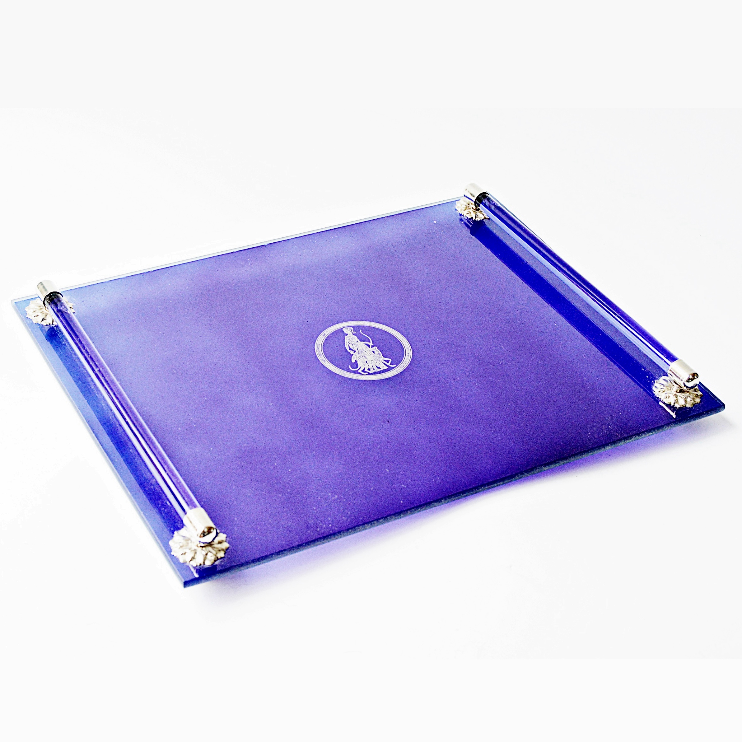 Vintage Cobalt Blue Glass Vanity Tray | EBTH