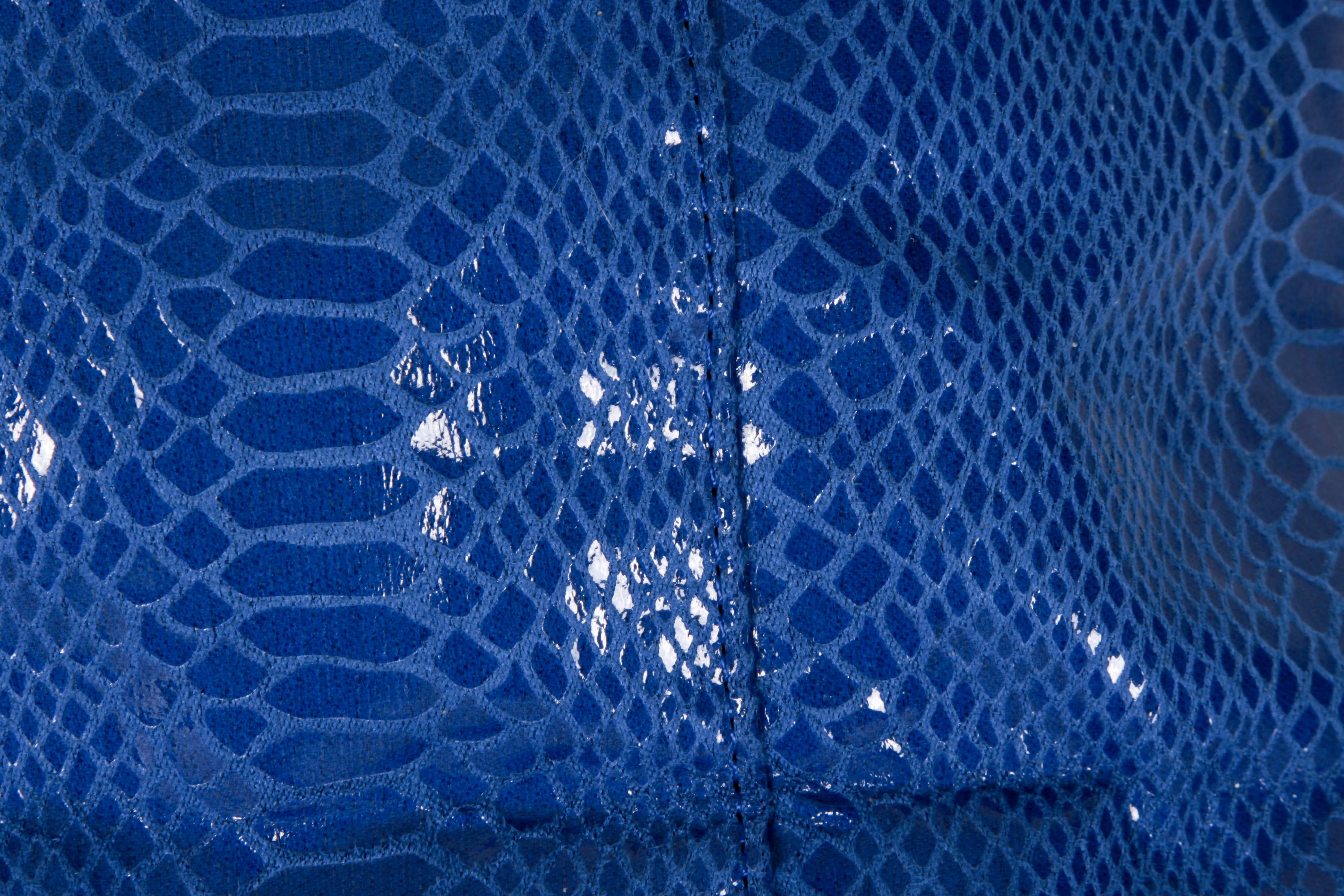 Michael Kors Blue Snakeskin Print and Leather Handbag | EBTH