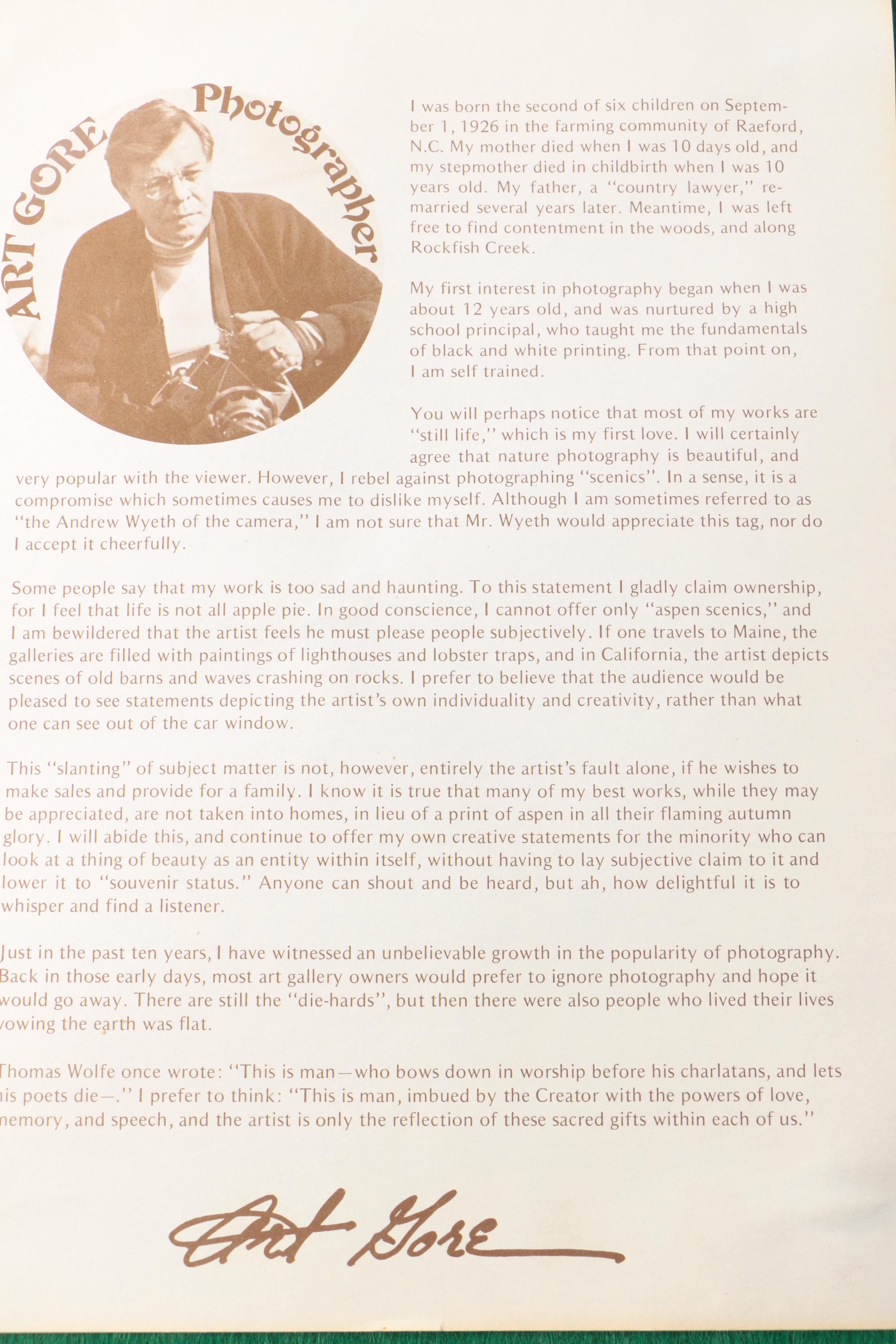 Art Gore Photography Plsaques | EBTH