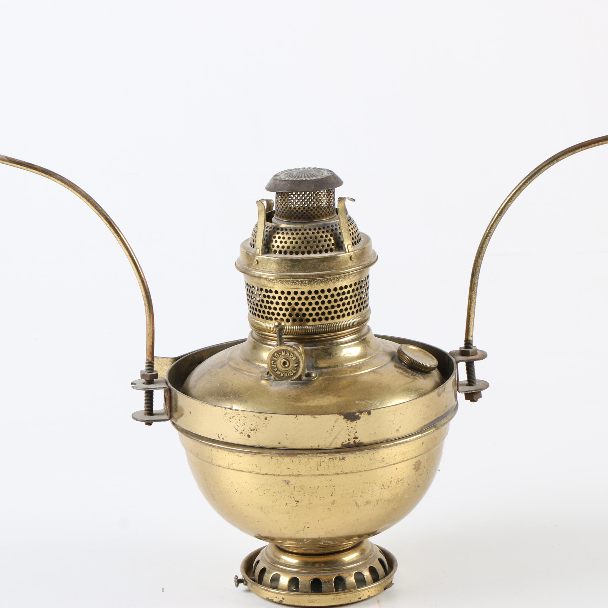 Antique Brass Hanging Oil Lamp | EBTH