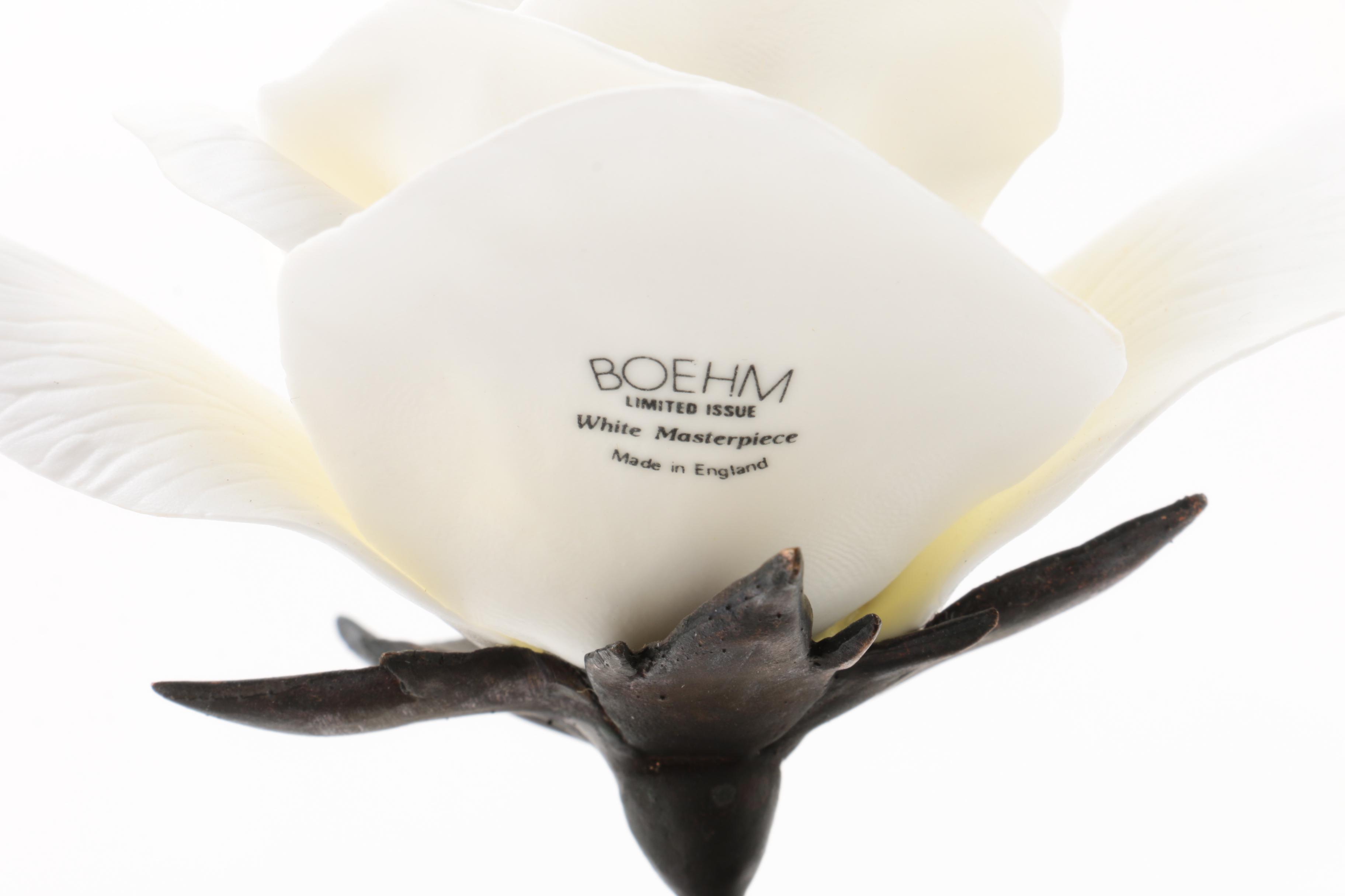 Boehm Porcelain Roses "White Masterpiece" and "Peace" | EBTH