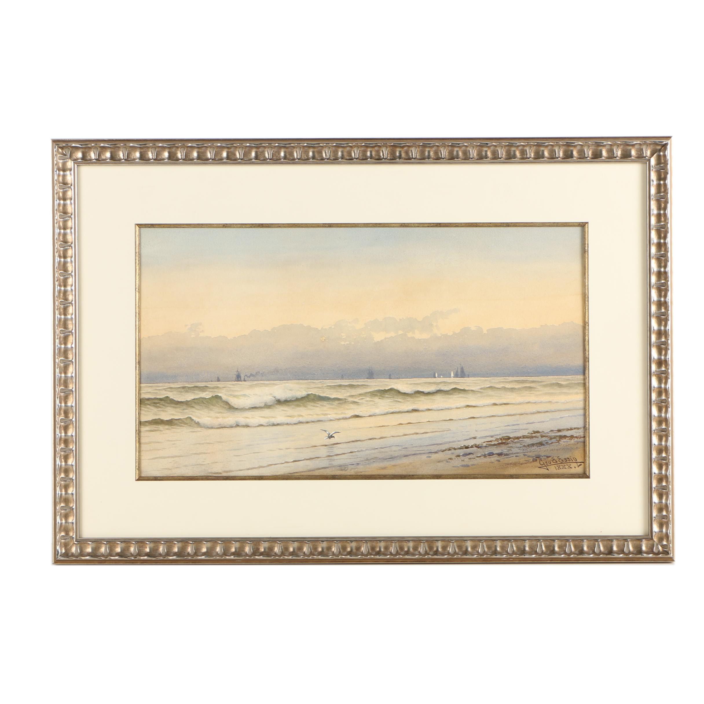 George Emerick Essig 1888 Watercolor on Paper Nautical Scene | EBTH