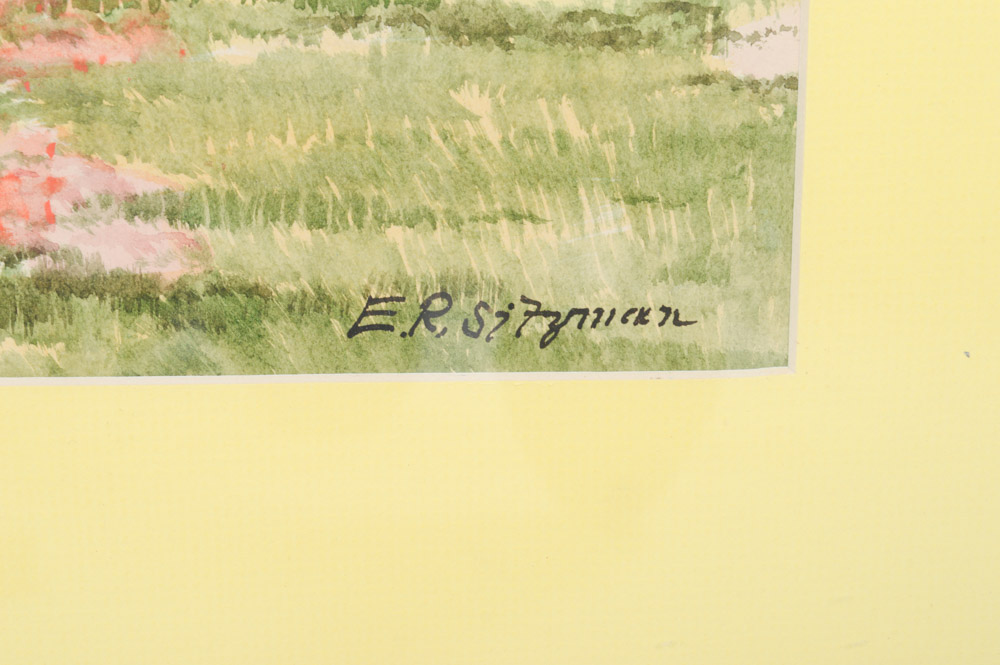 Edward R. Sitzman Original Watercolor Landscape on Paper | EBTH