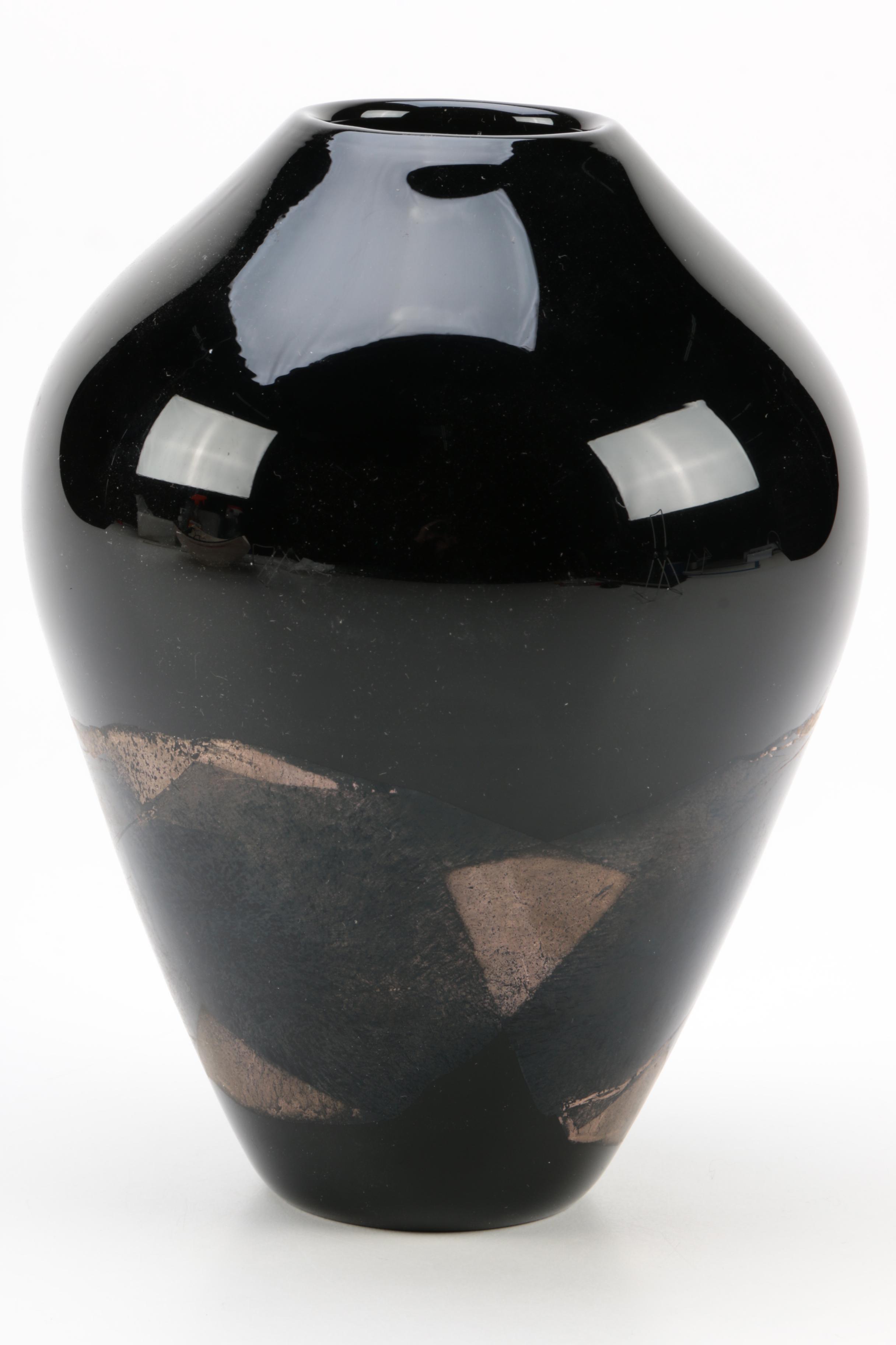 Signed Aboriginal Bowl and Hand Blown Glass Vase | EBTH