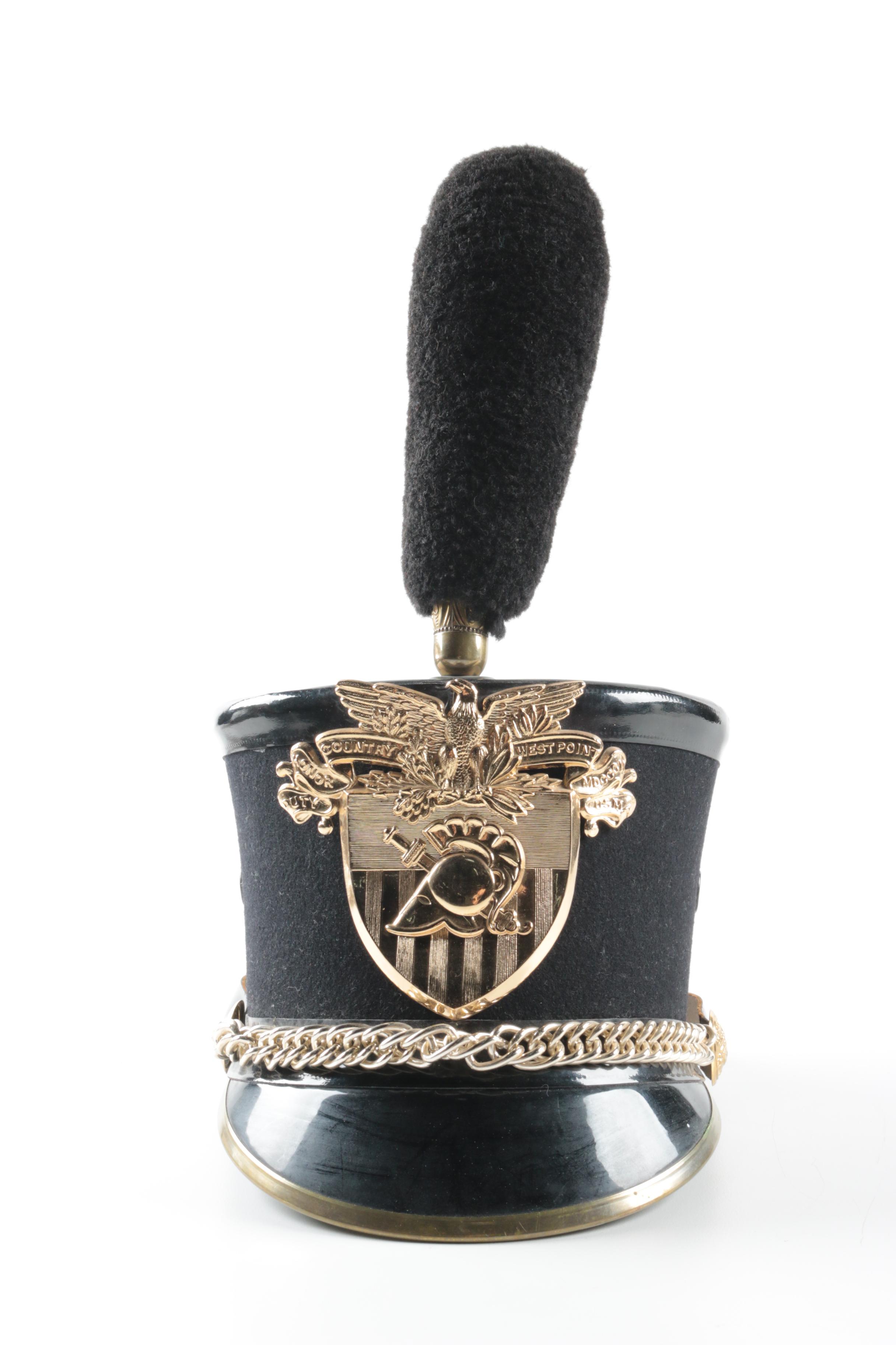 West Point Cadet's Black Felt and Leather Shako Hat | EBTH