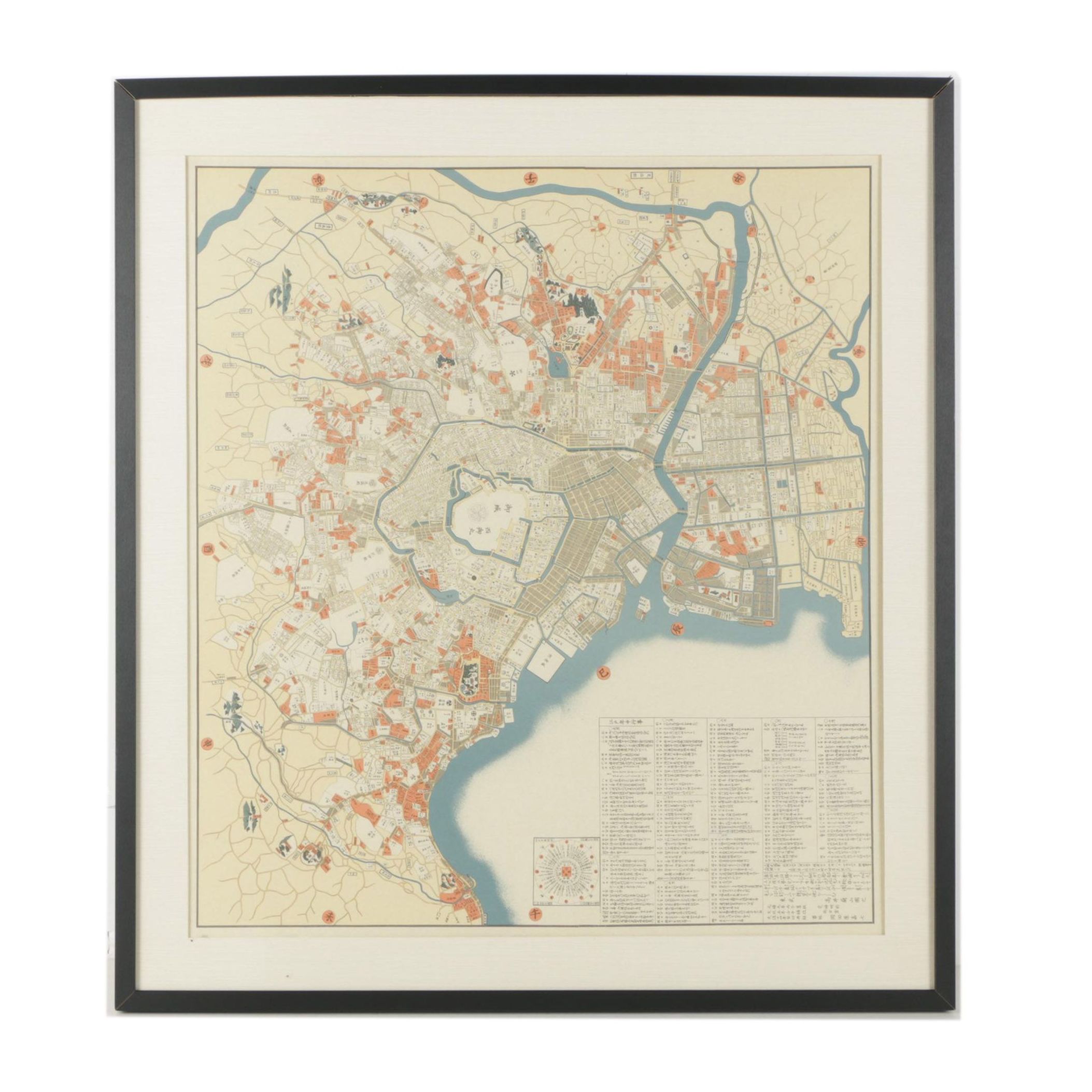 Japanese Woodblock Print Map of Tokyo | EBTH