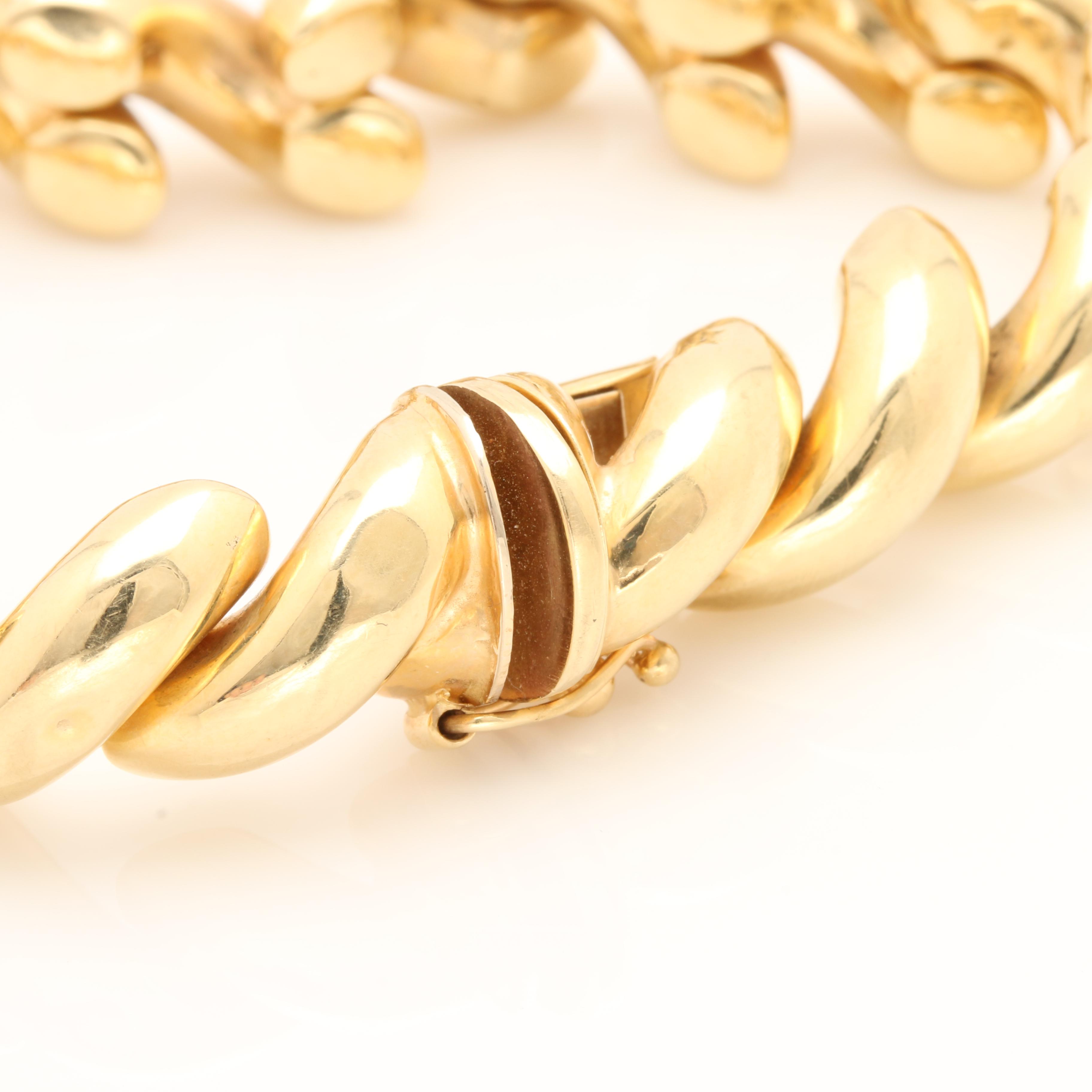 14K Yellow Gold San Marco Chain Bracelet | EBTH