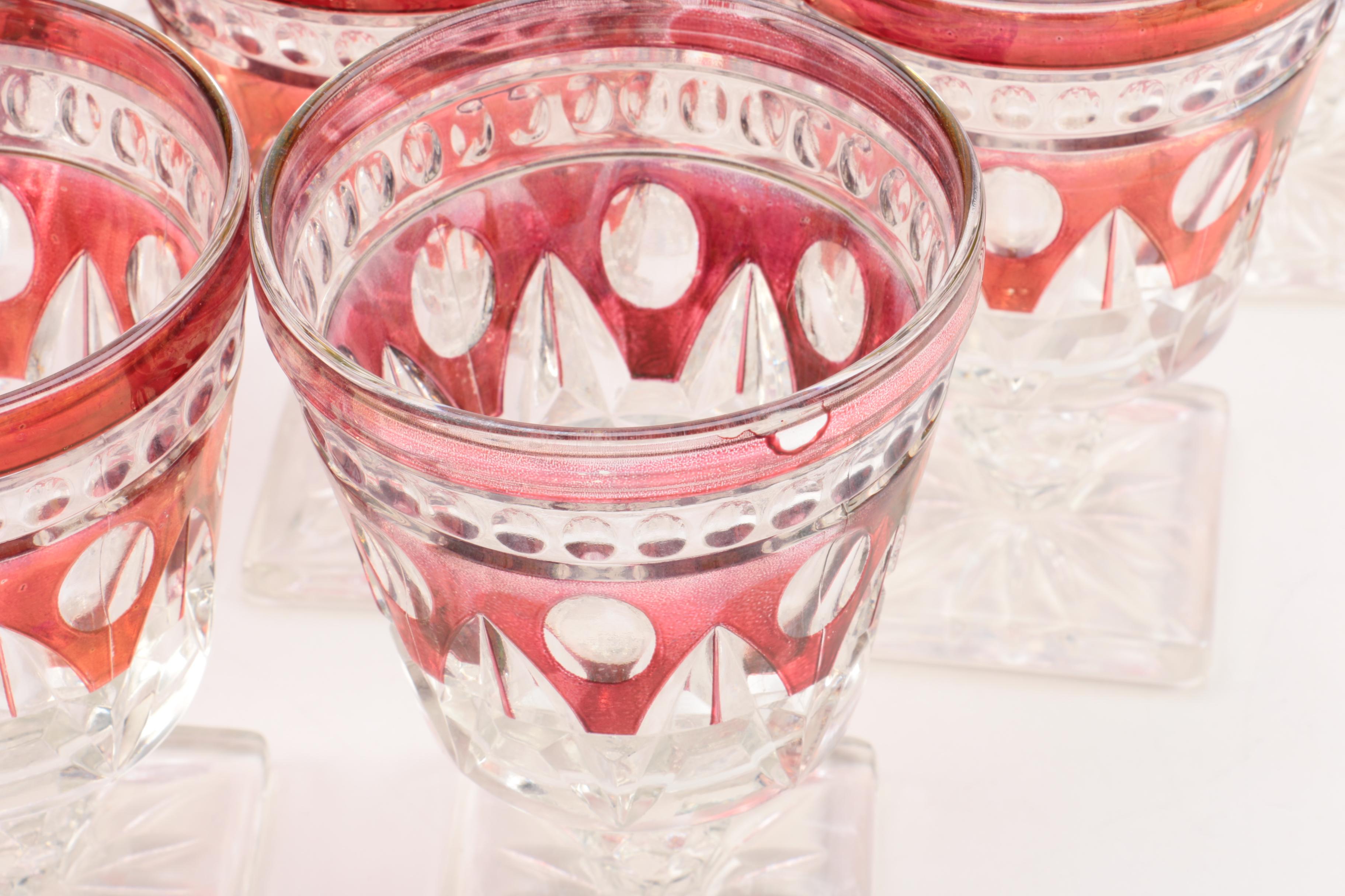 Colony "Parklane Ruby" Flashed Glass Goblets | EBTH