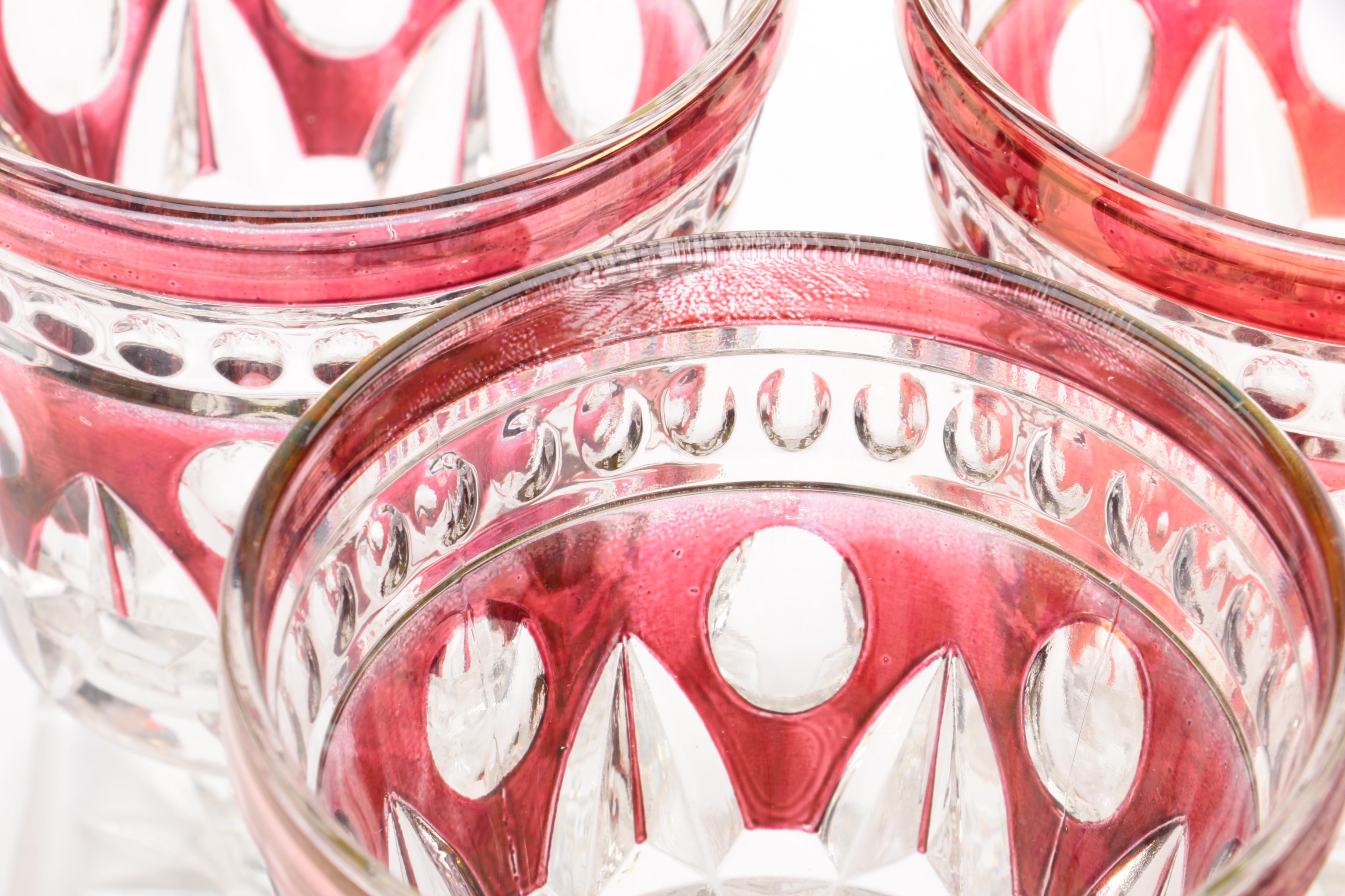 Colony "Parklane Ruby" Flashed Glass Goblets | EBTH